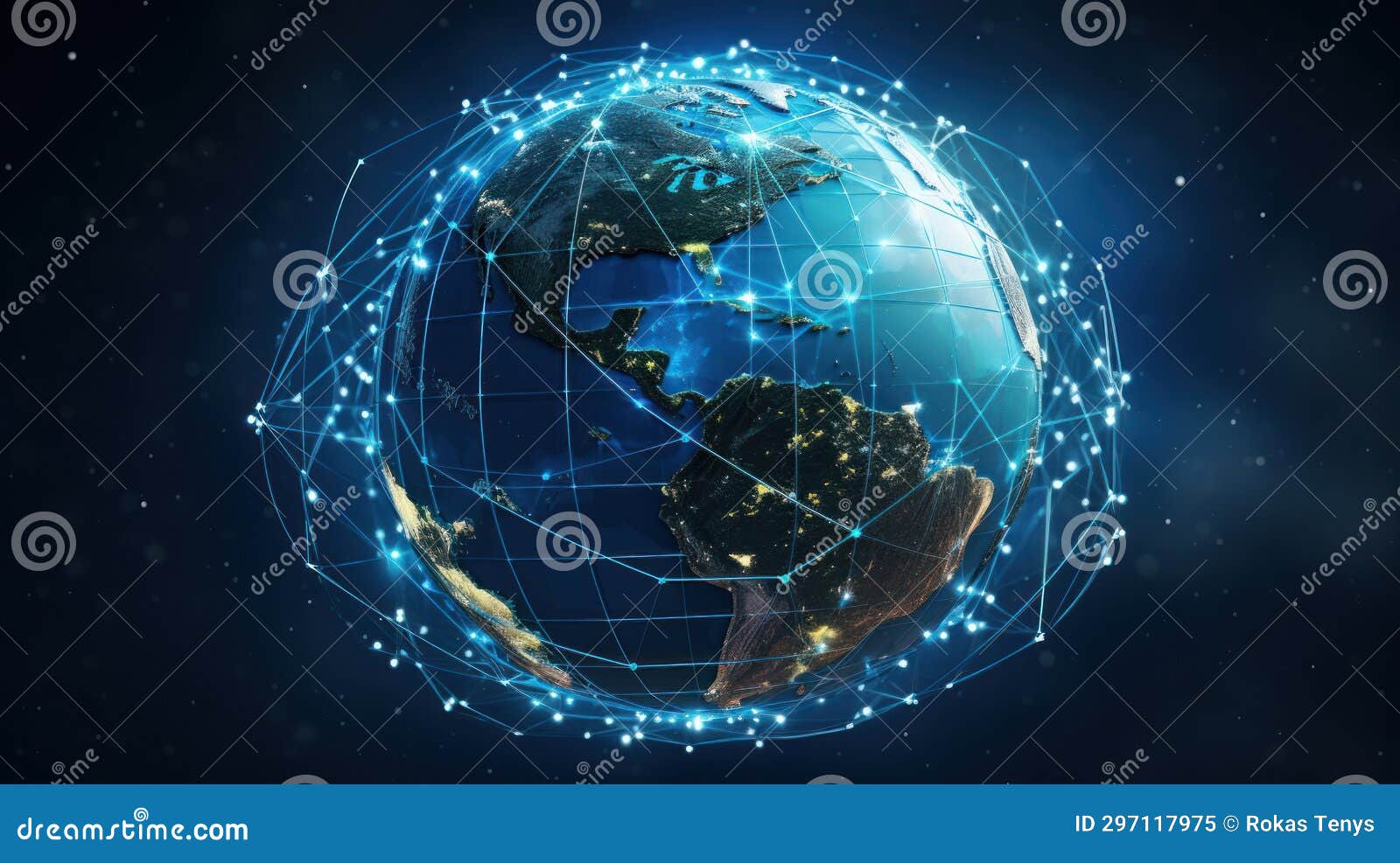 World Connected with Network. Global Networking Concept Stock Image ...