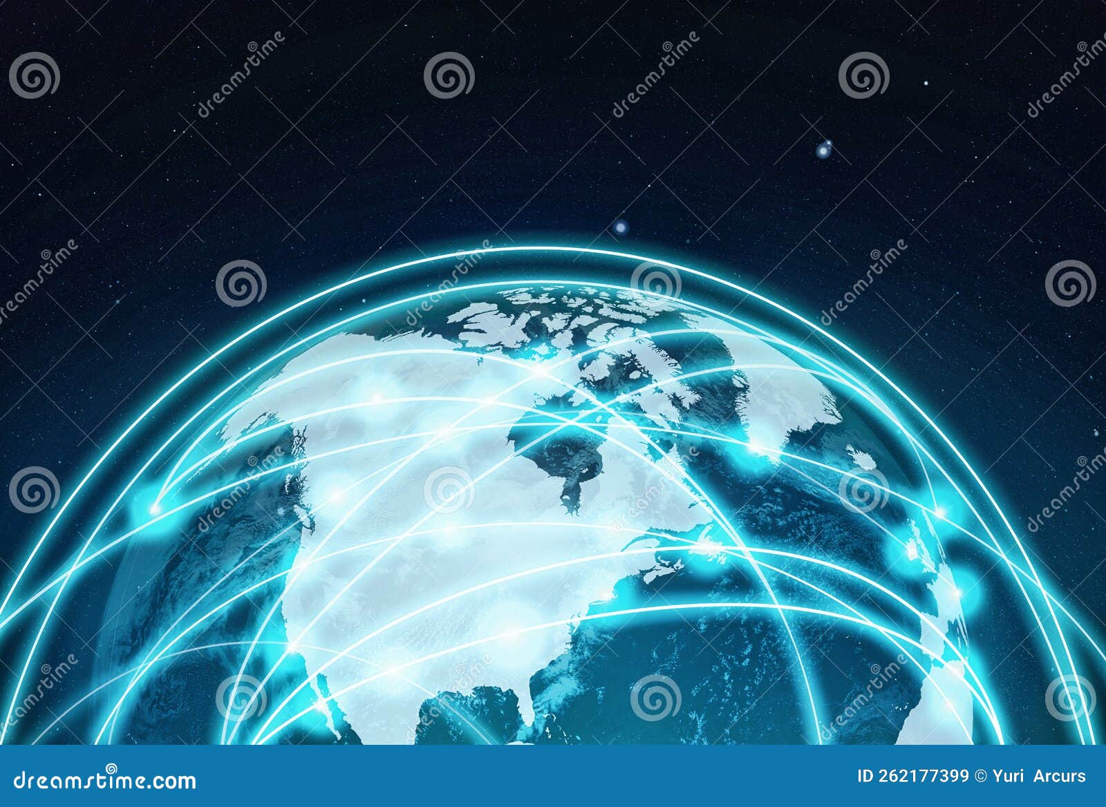 The World Connected..welcome To the Future. a Cropped View of the Globe ...