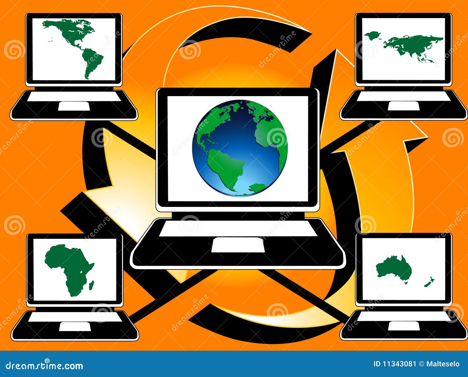 World of connection stock vector. Illustration of continents - 11343081