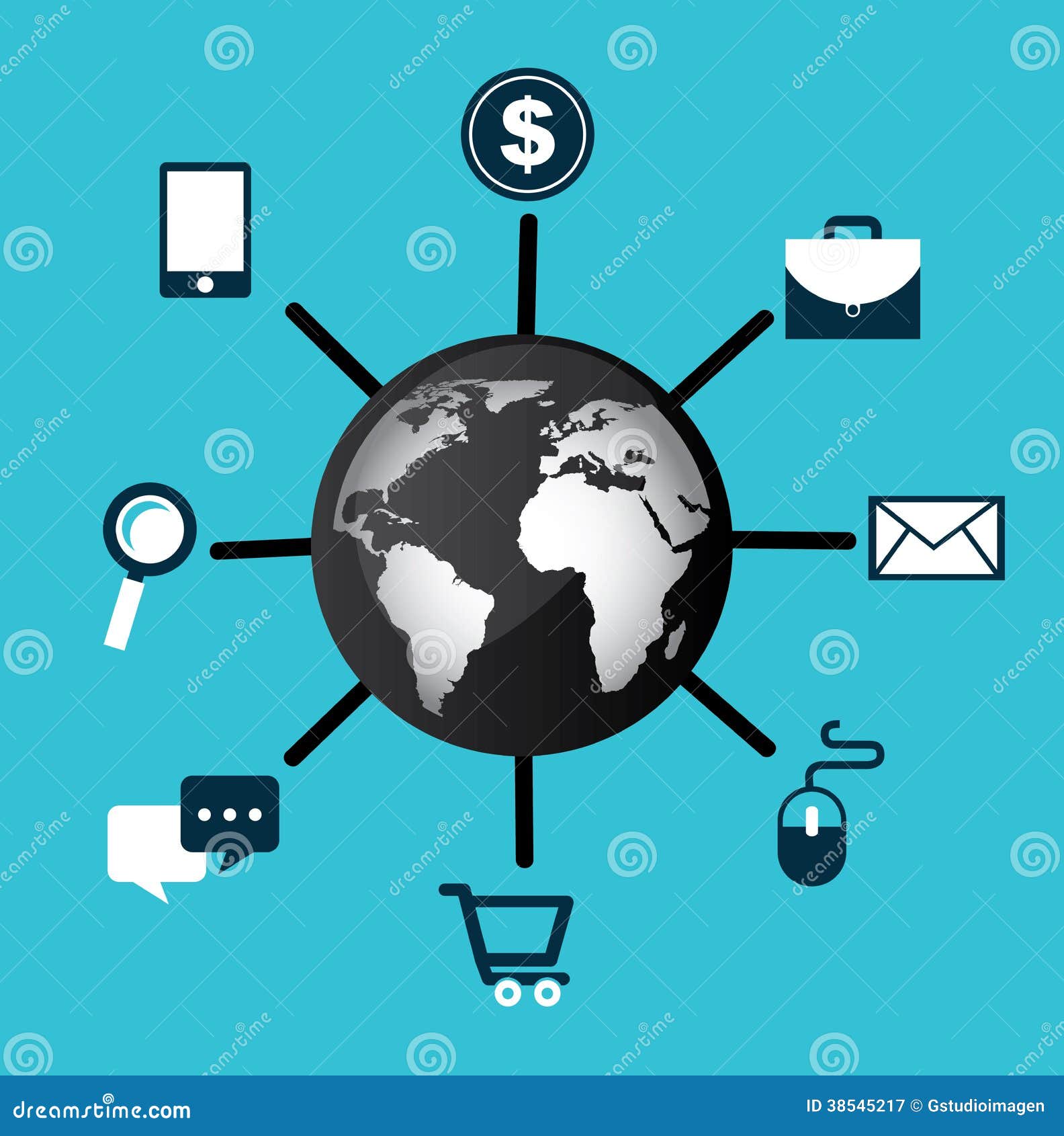 World connection design stock vector. Illustration of media - 38545217