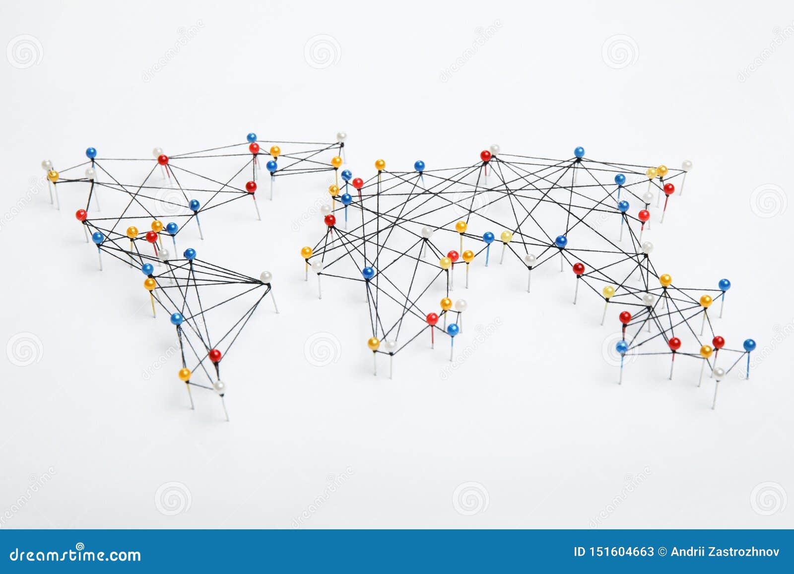 World Connections Map on White Background Stock Image - Image of ...