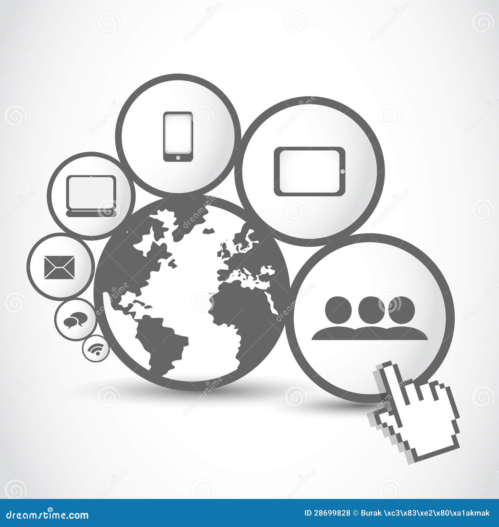 World Connections With Cities Illuminating With Bright Yellow Lights ...