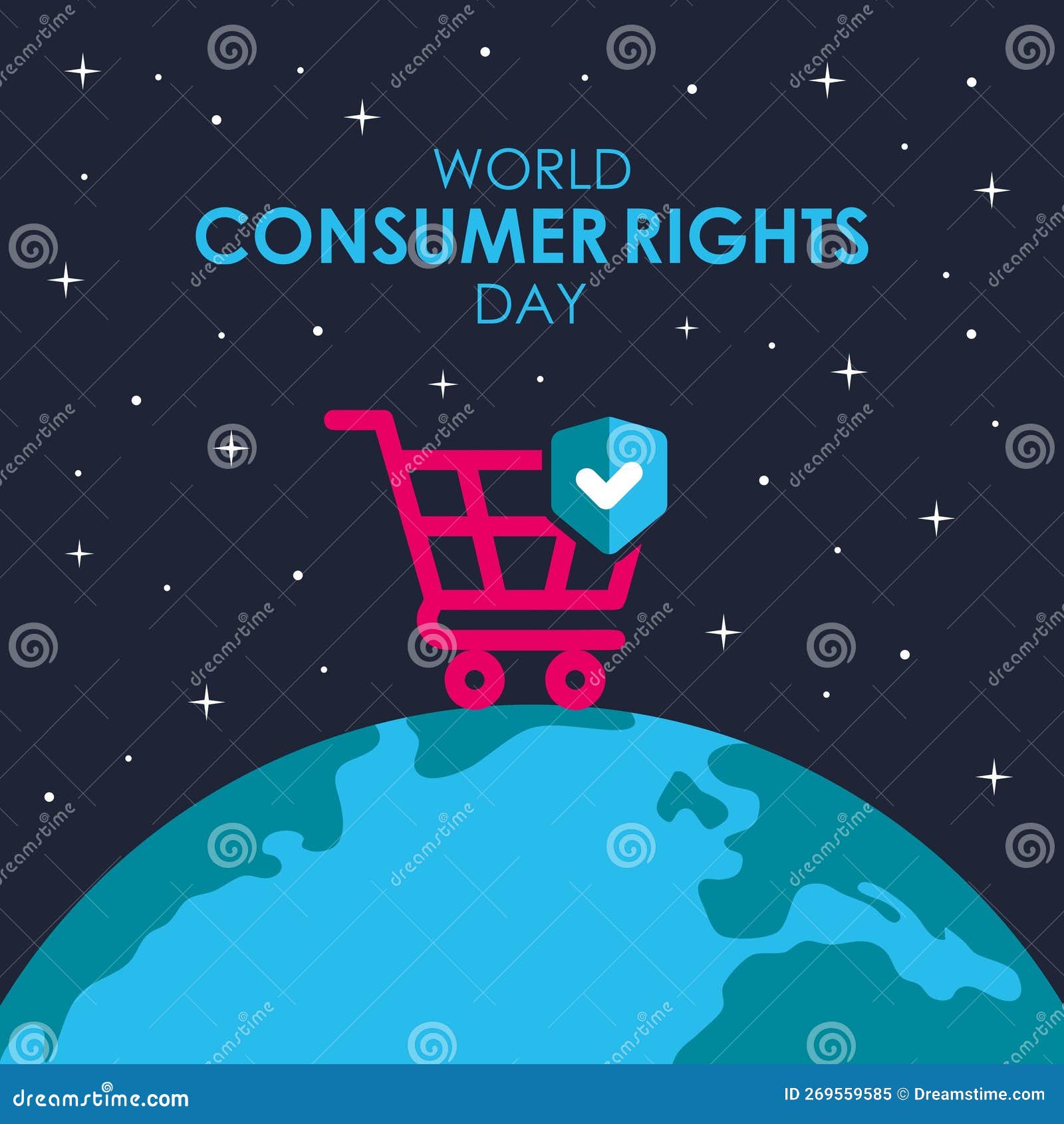 World Consumer Rights Day Poster Template Night View Stock Vector ...