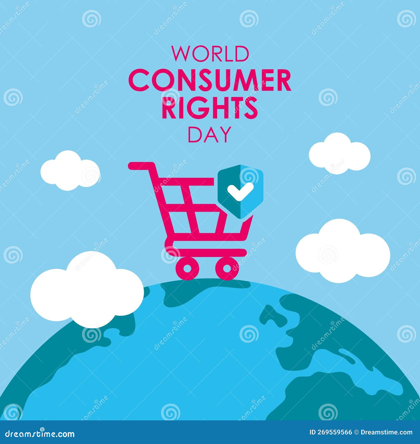 World Consumer Rights Day Poster Template Stock Vector - Illustration ...