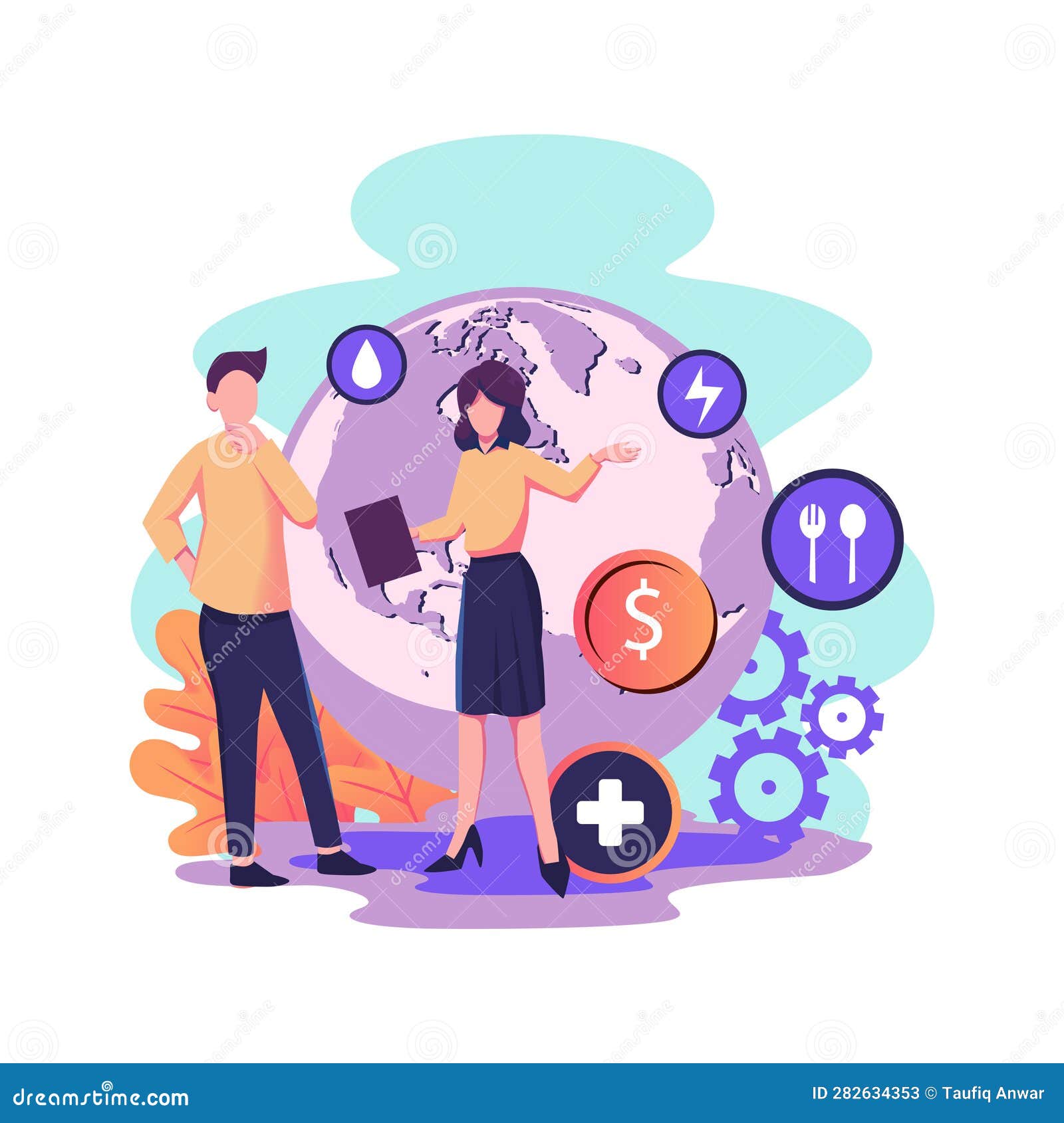 World Consumption Flat Style Illustration Vector Design Stock Vector ...