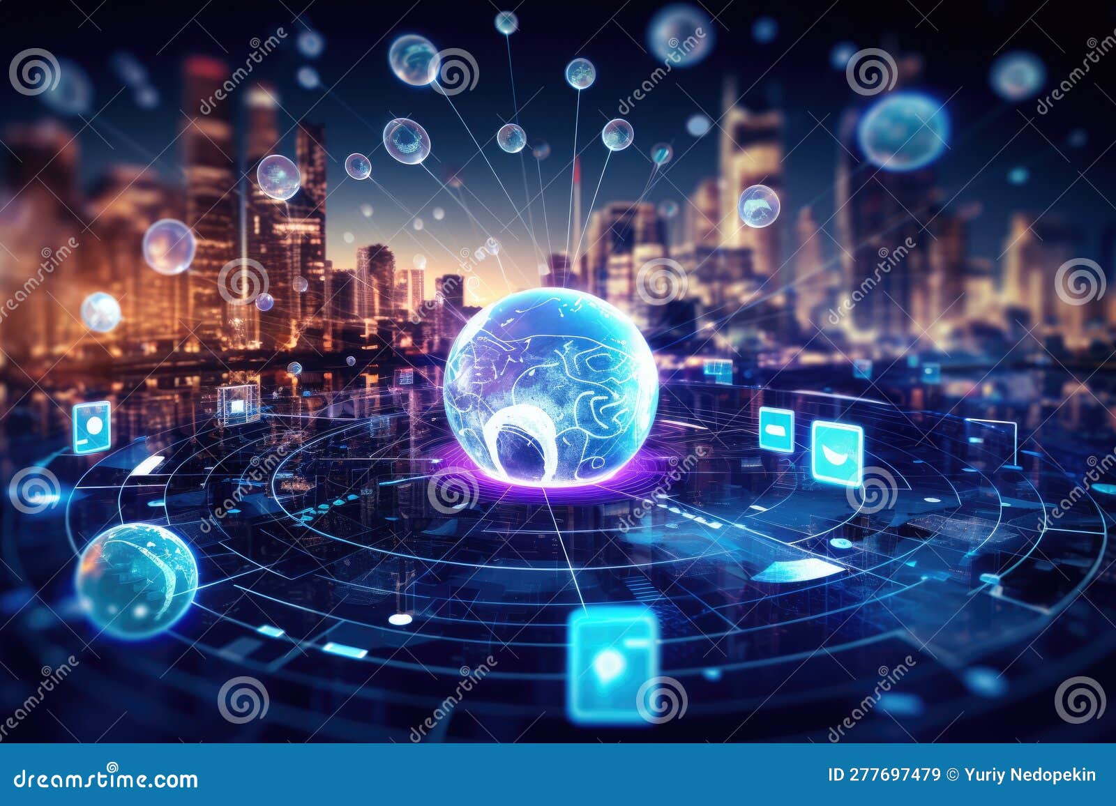 World of Contactless Technologies. Generative AI Stock Illustration ...