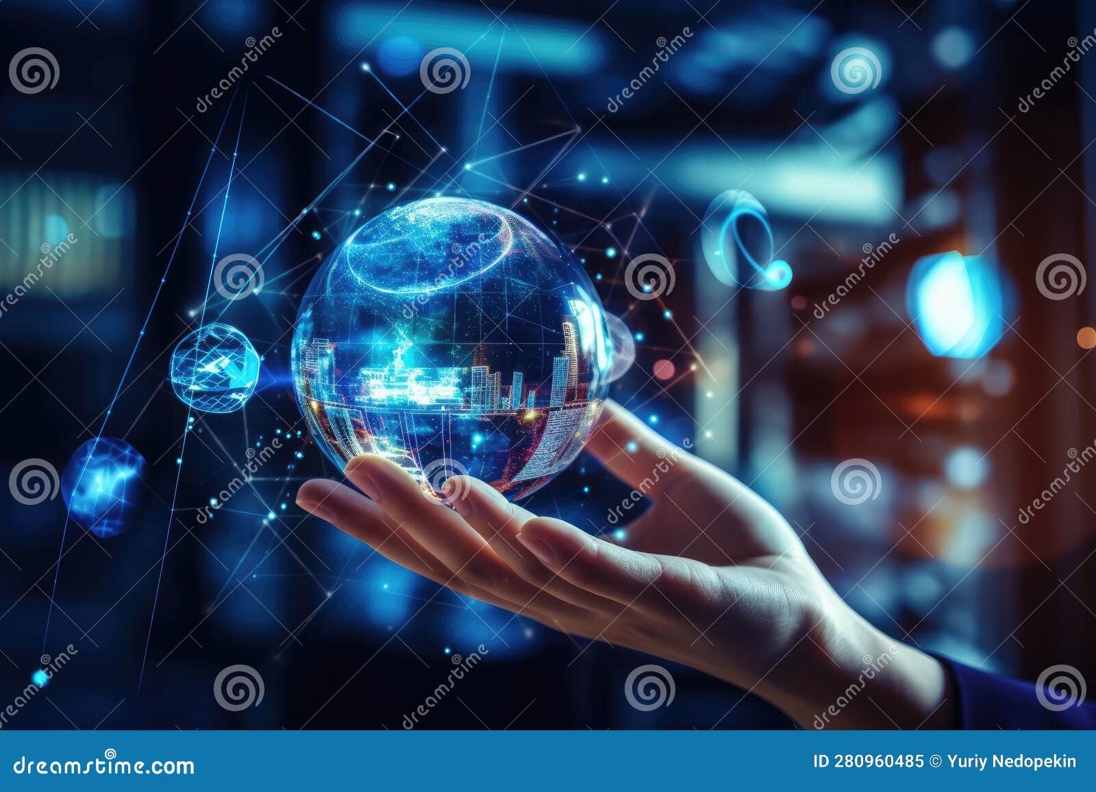 World of Contactless Technologies. Generative AI Stock Illustration ...