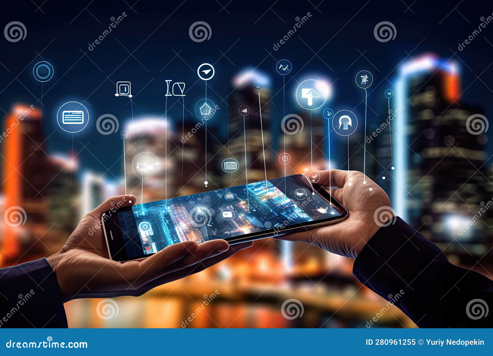 World of Contactless Technologies. Generative AI Stock Illustration ...