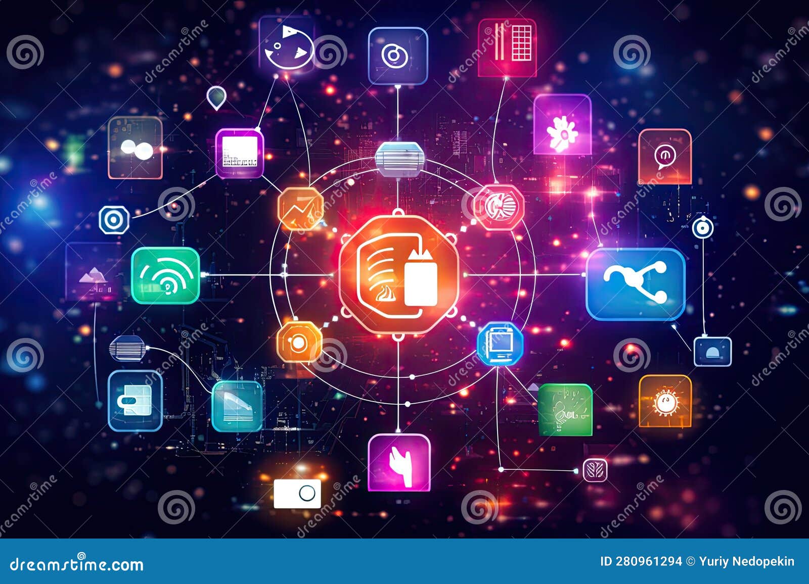 World of Contactless Technologies. Generative AI Stock Illustration ...