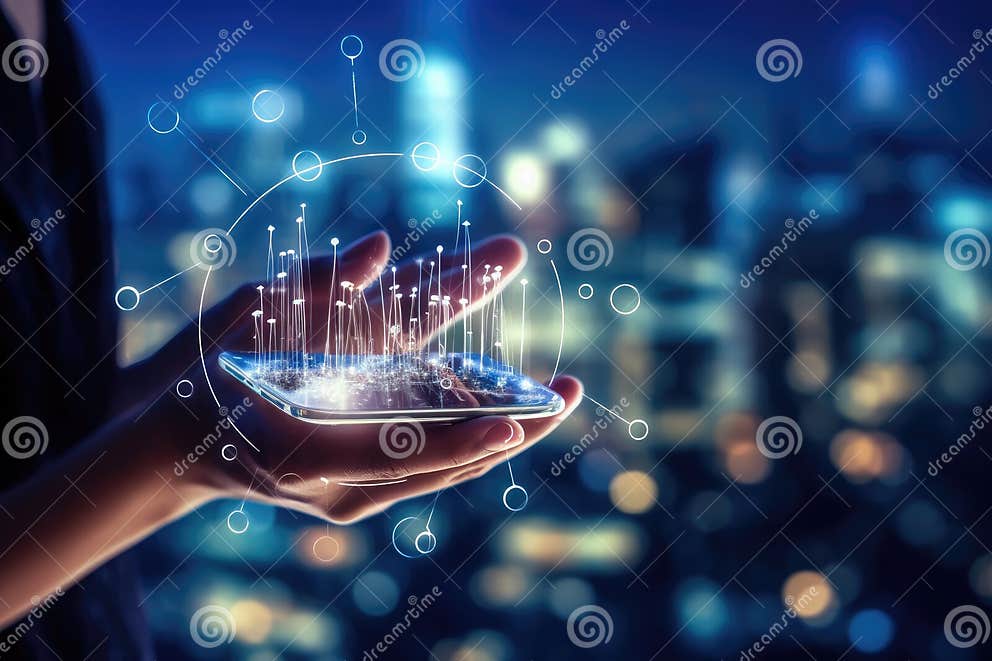 World of Contactless Technologies. Generative AI Stock Illustration ...