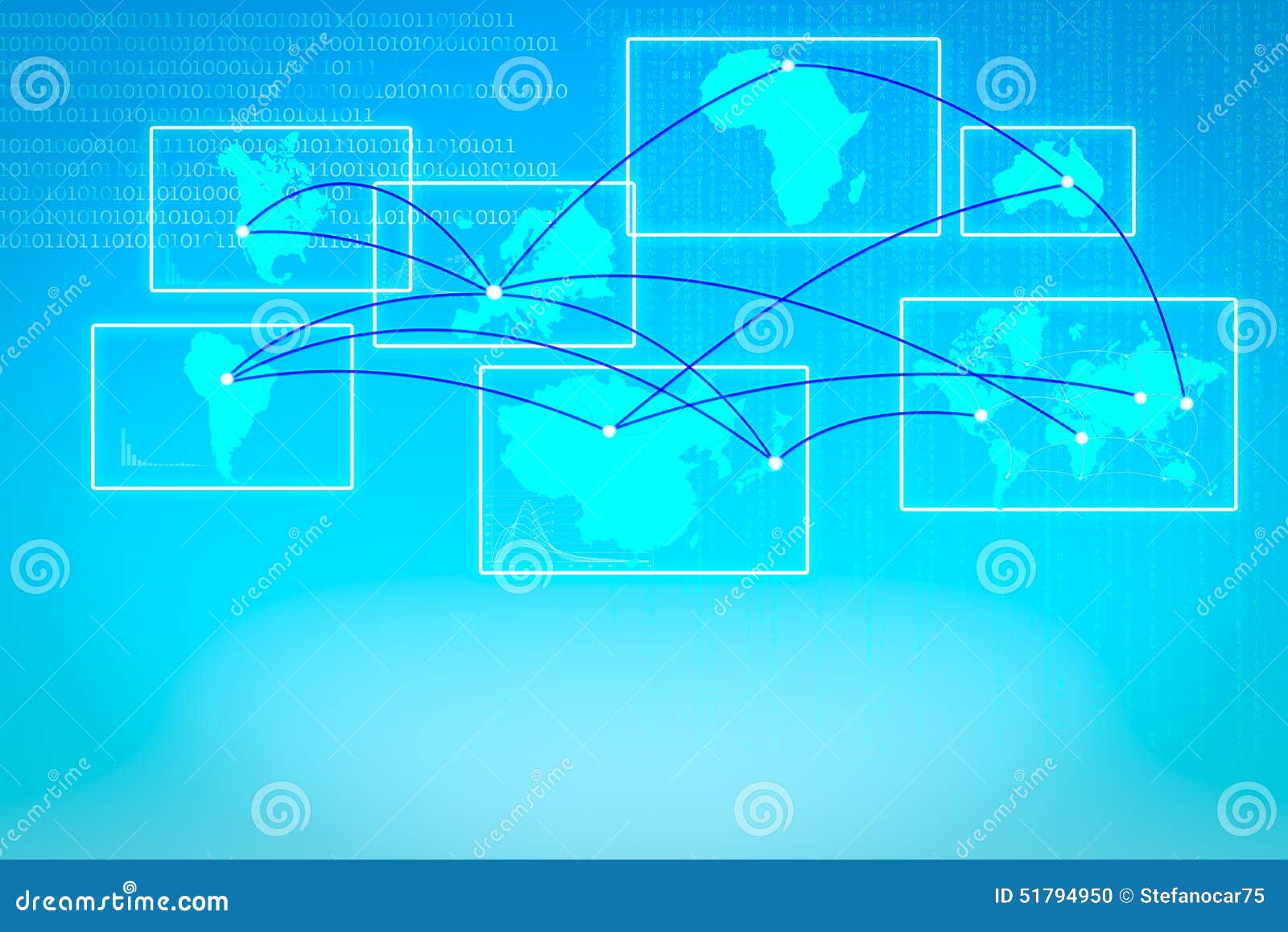 World and Continents Linked As Symbol of Communication Stock ...