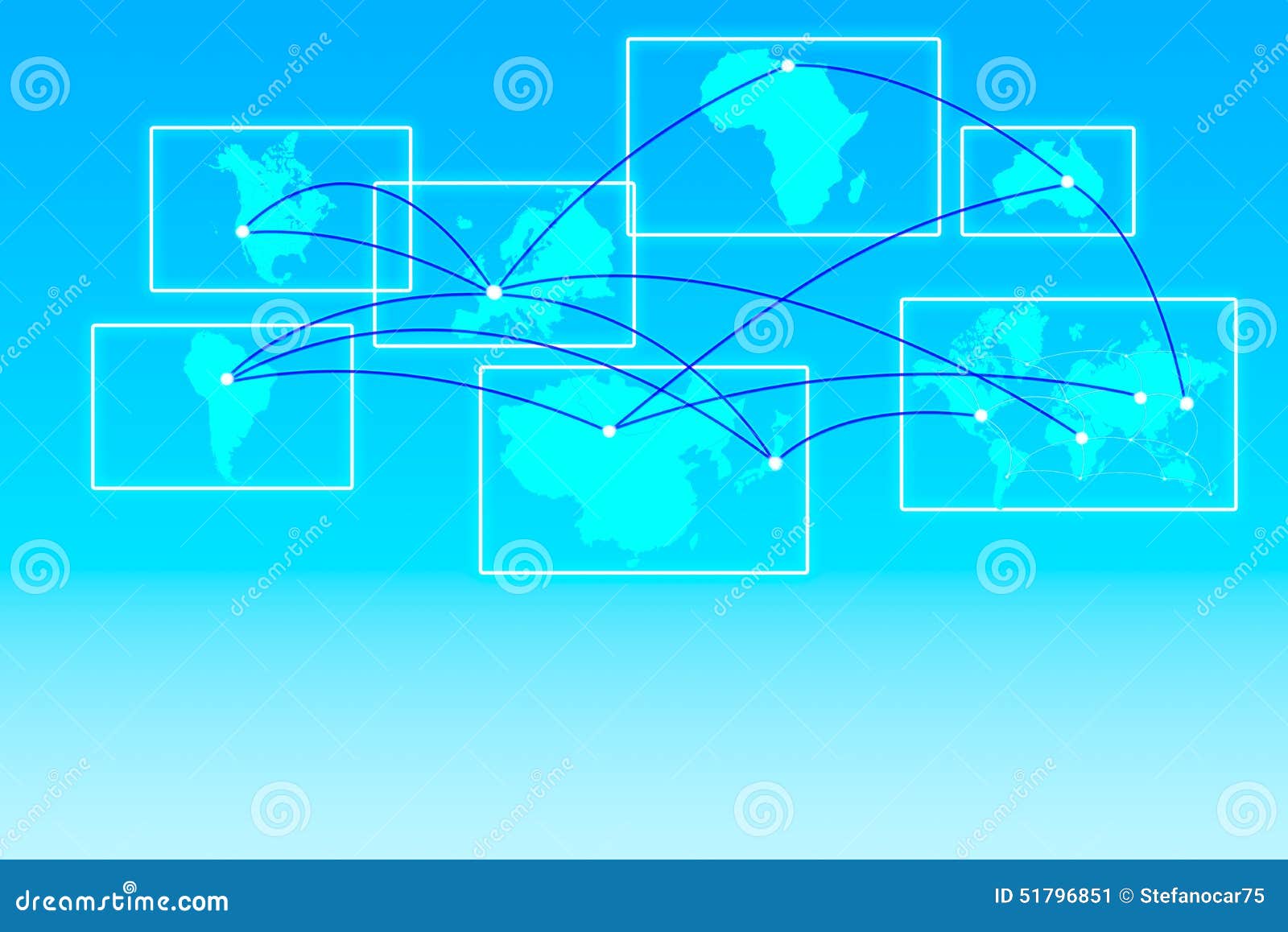 World and Continents Linked As Symbol of Communication Stock ...