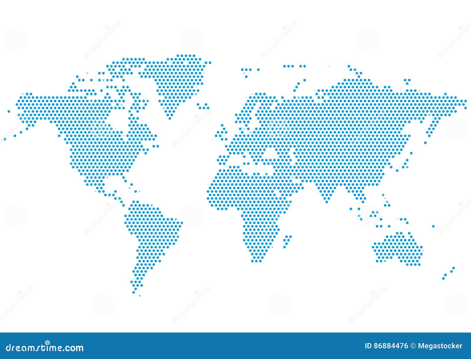 World Continents Map - Dots Style Illustration Cartoon Vector ...