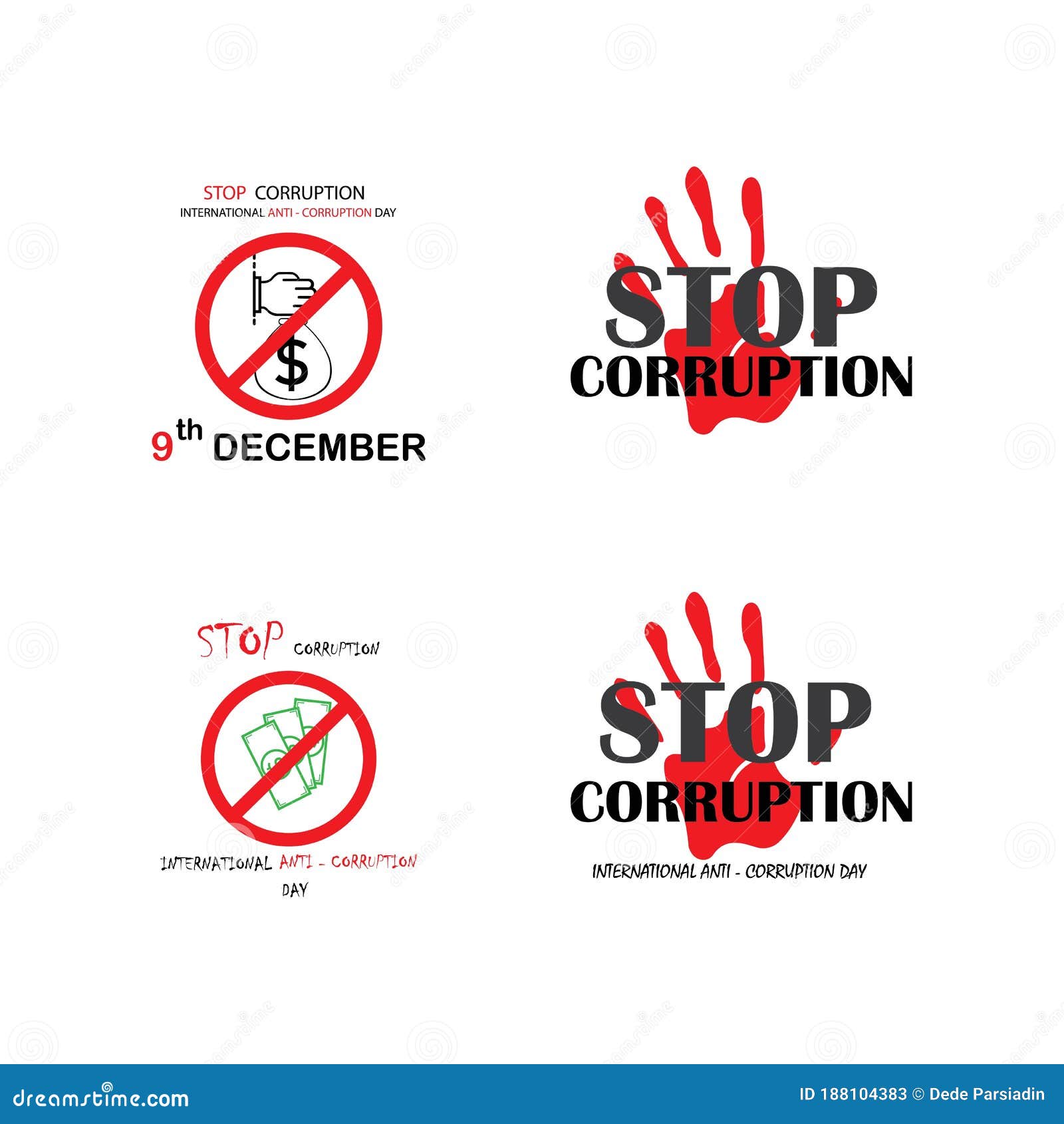 World corruption day stock vector. Illustration of dollar - 188104383