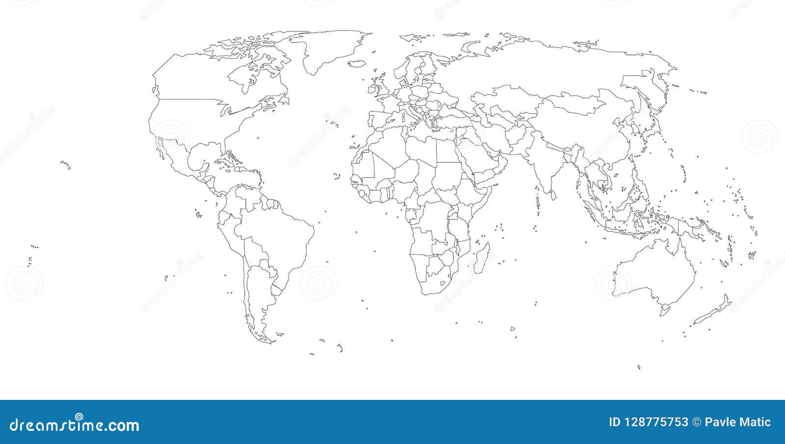 World Countries Blank Map, Isolated Stock Vector - Illustration of ...