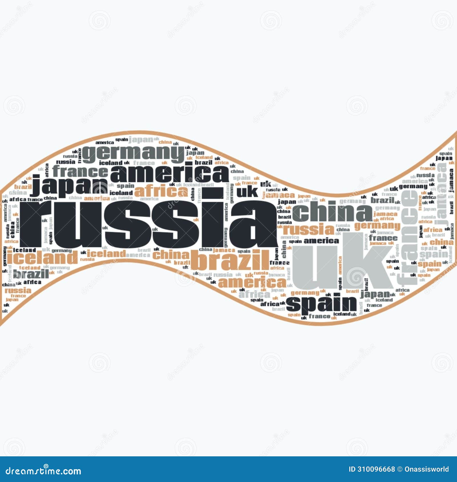 World Countries Text Educational Background Stock Photo - Image of ...