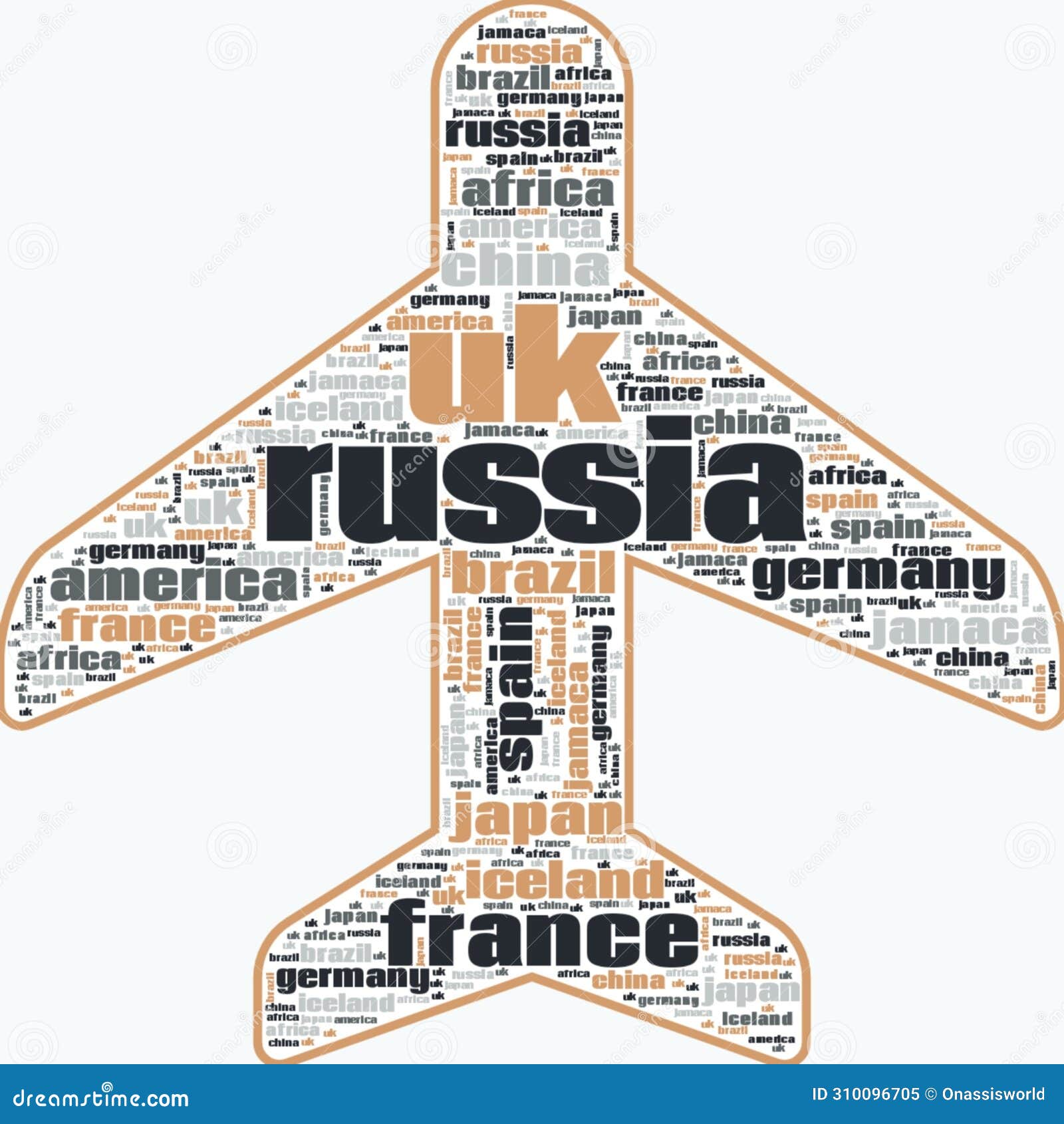 World Countries Text Educational Background Stock Illustration ...