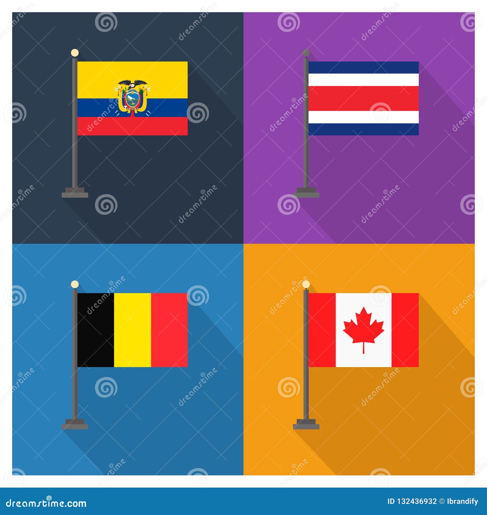 World Country Flags Design Vector Stock Vector - Illustration of canada ...