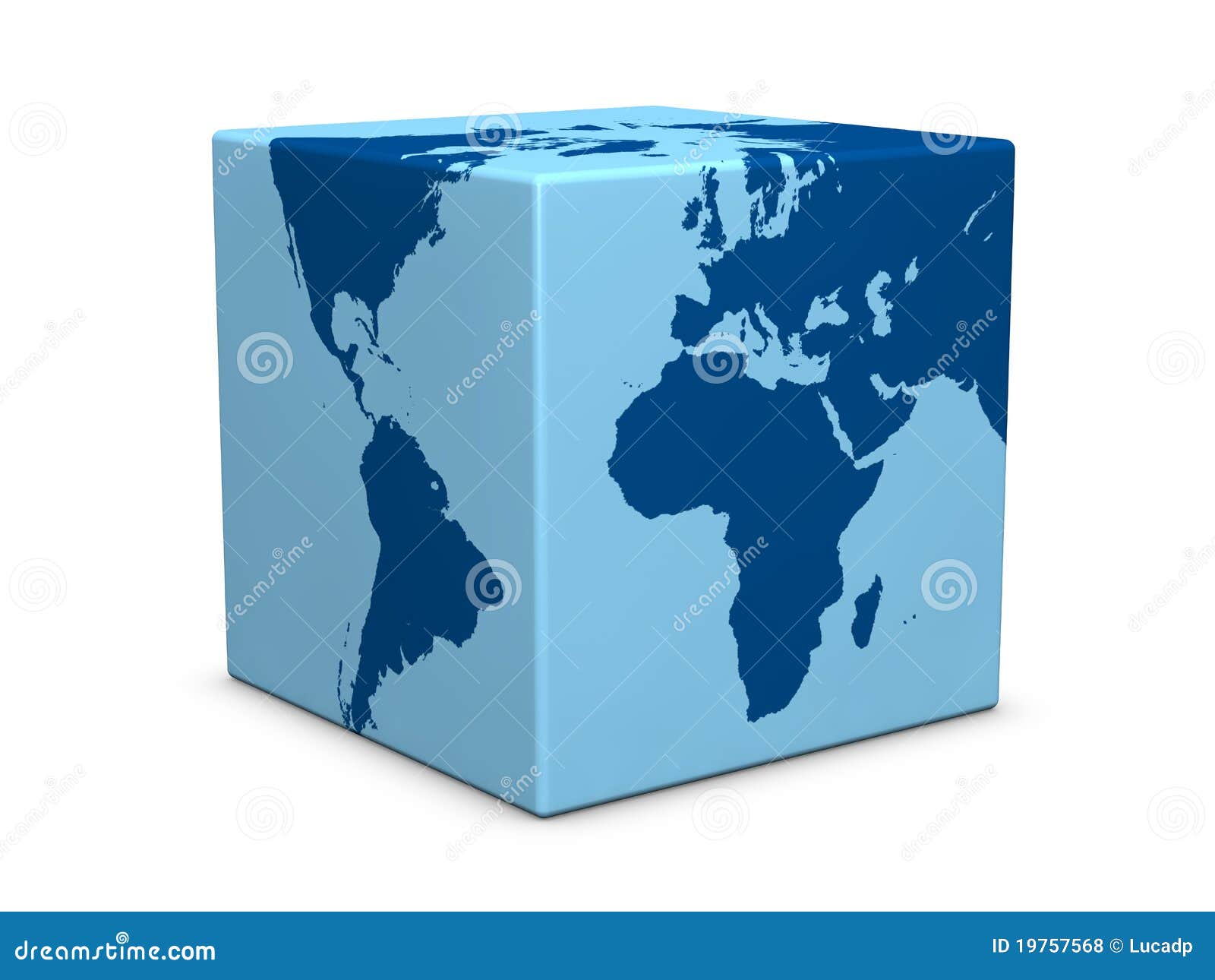 World Map As Cube Cartoon Vector | CartoonDealer.com #52504047