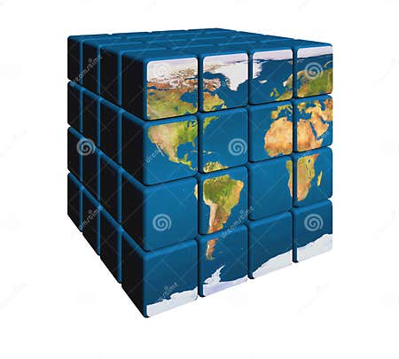 World in cubes stock illustration. Illustration of global - 10691056