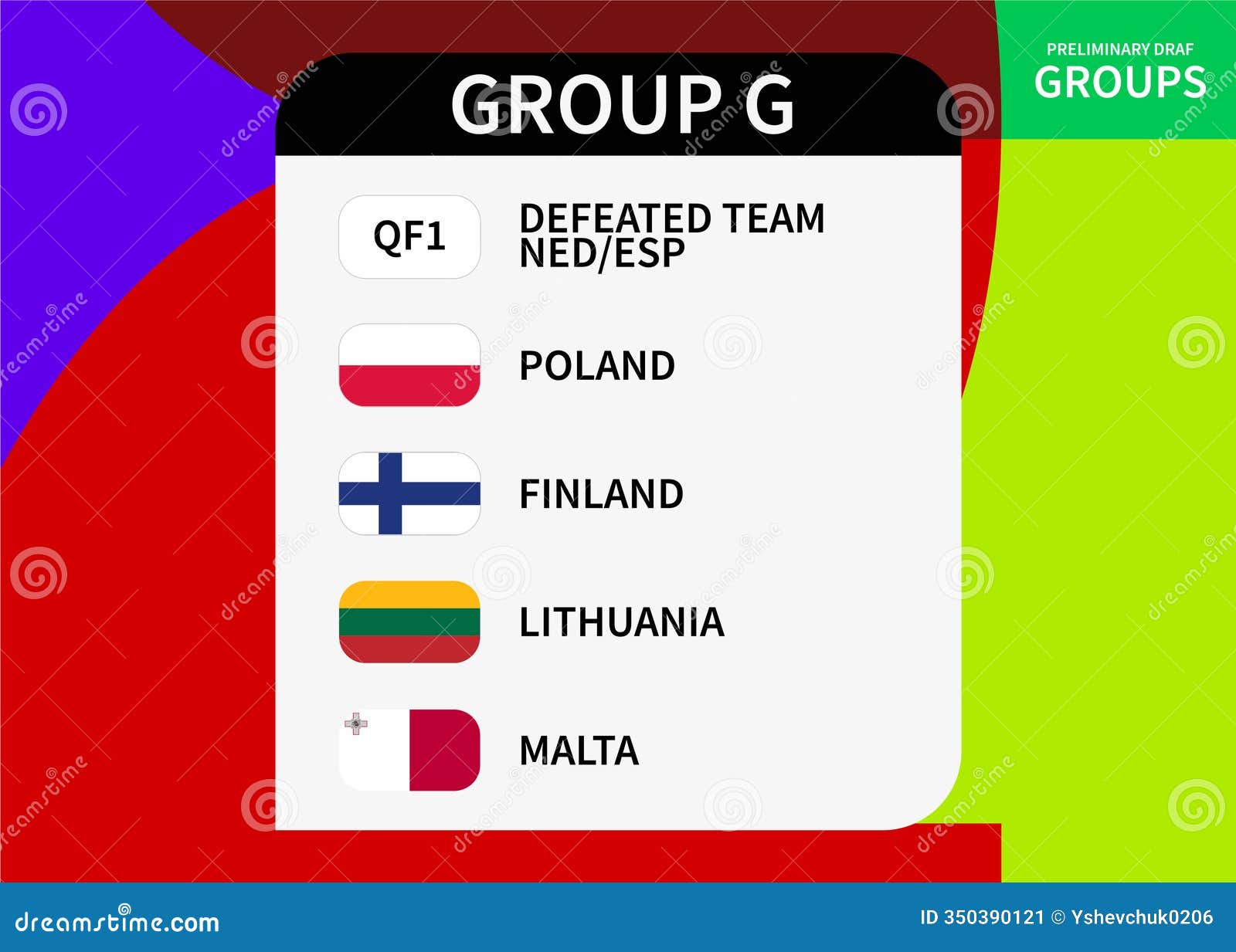 World Cup Qualification 2026 in USA. Group G Stock Illustration ...