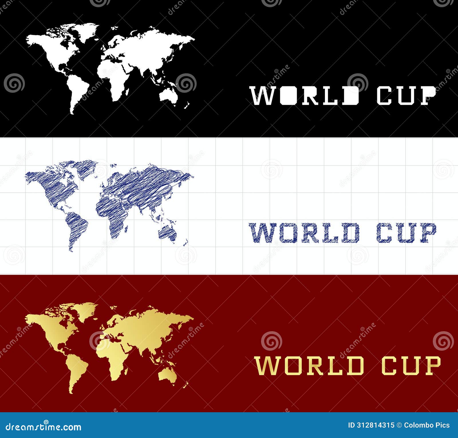 World Cup Text Effect with World Map Stock Illustration - Illustration ...