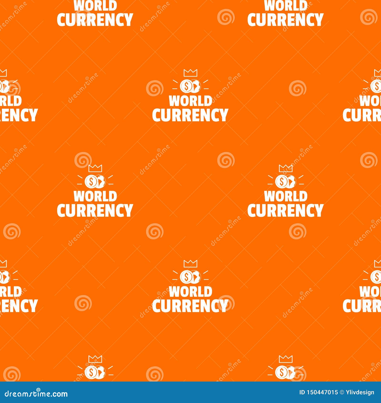 World Currency Pattern Vector Orange Stock Vector - Illustration of ...
