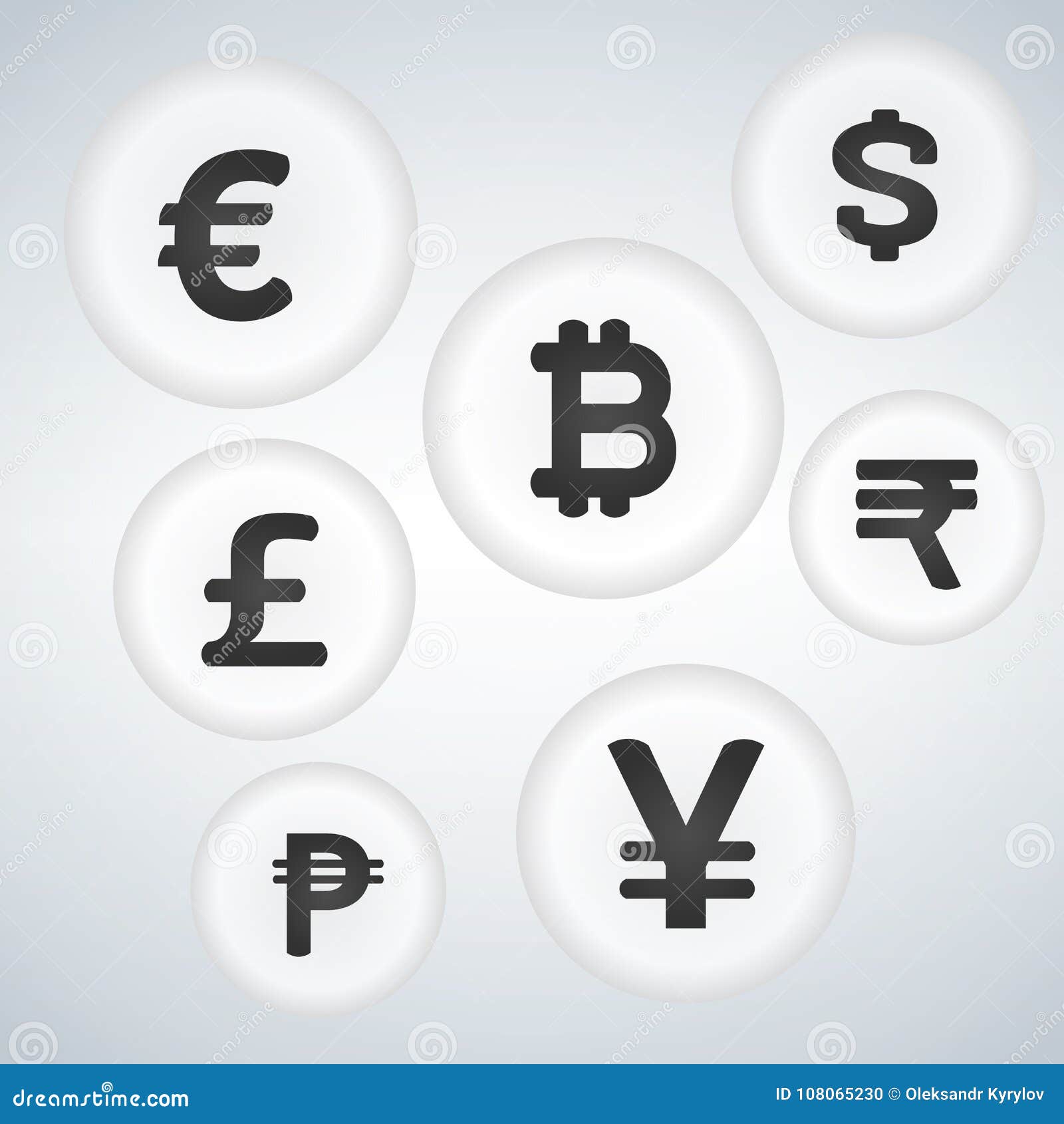World Currency Sign Vector Bubble Button Icon Design Set Stock ...