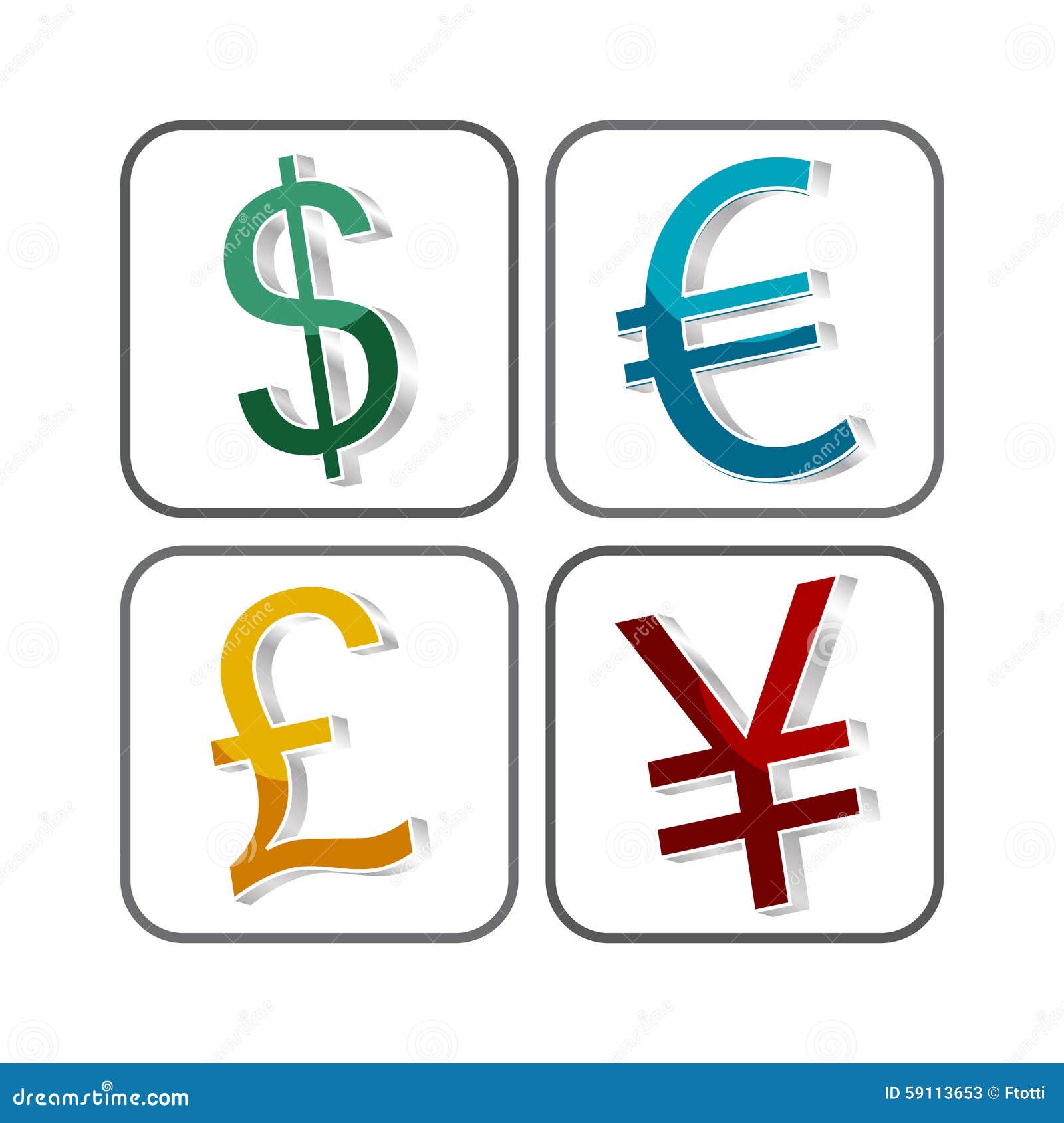World currency symbol icon stock vector. Illustration of euro - 59113653