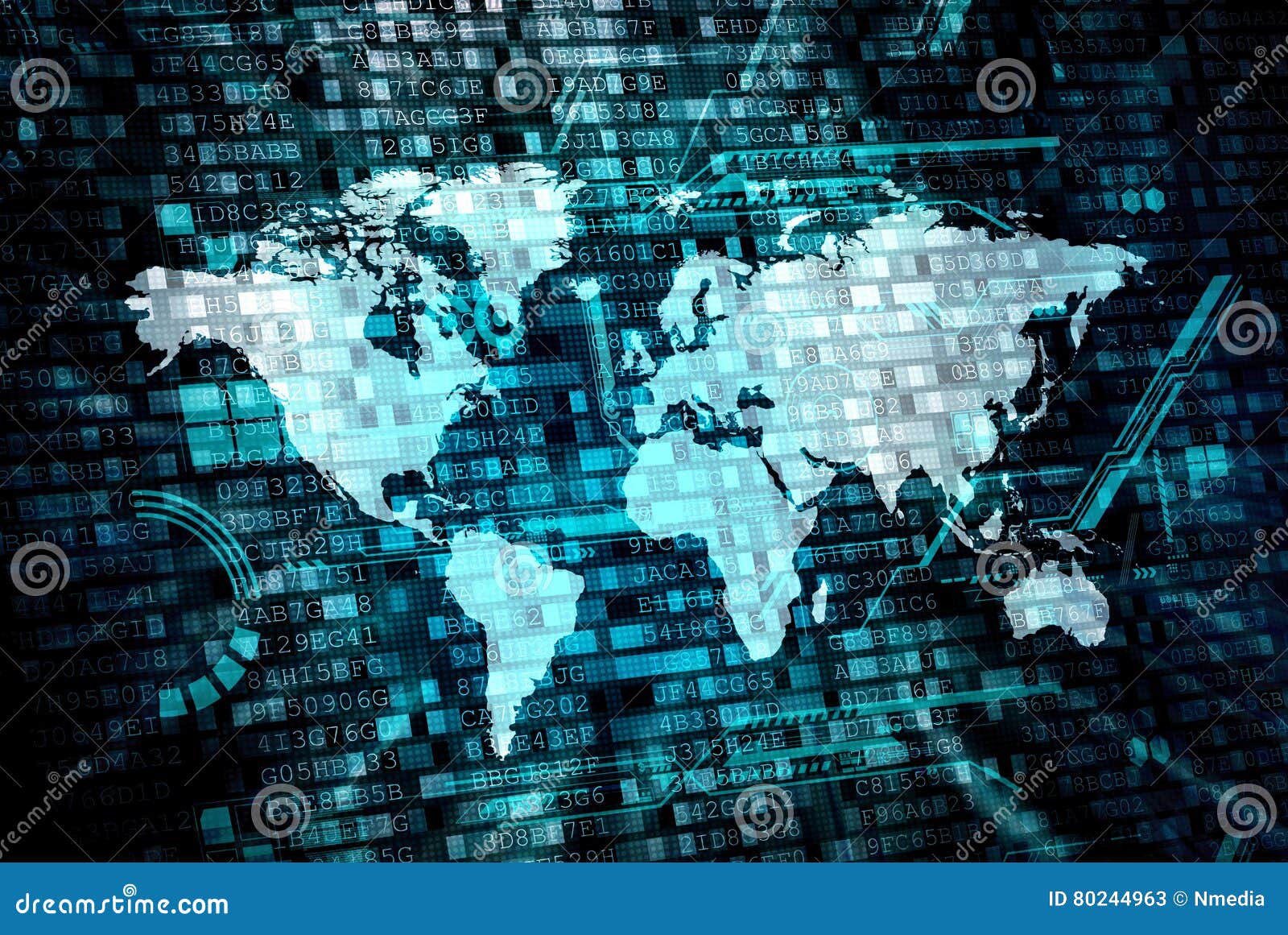 World Data Processing Concept Stock Image - Image of information, world ...