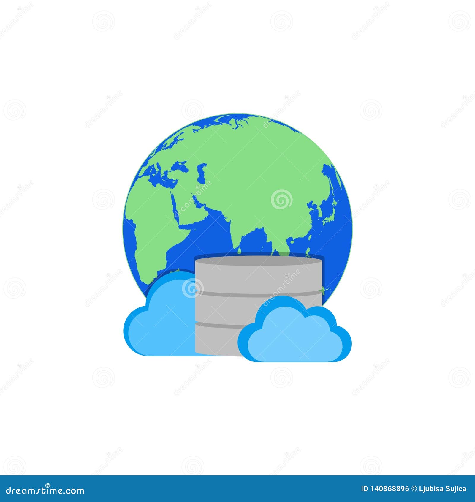 World Database Server Center Icon or Sign Stock Vector - Illustration ...