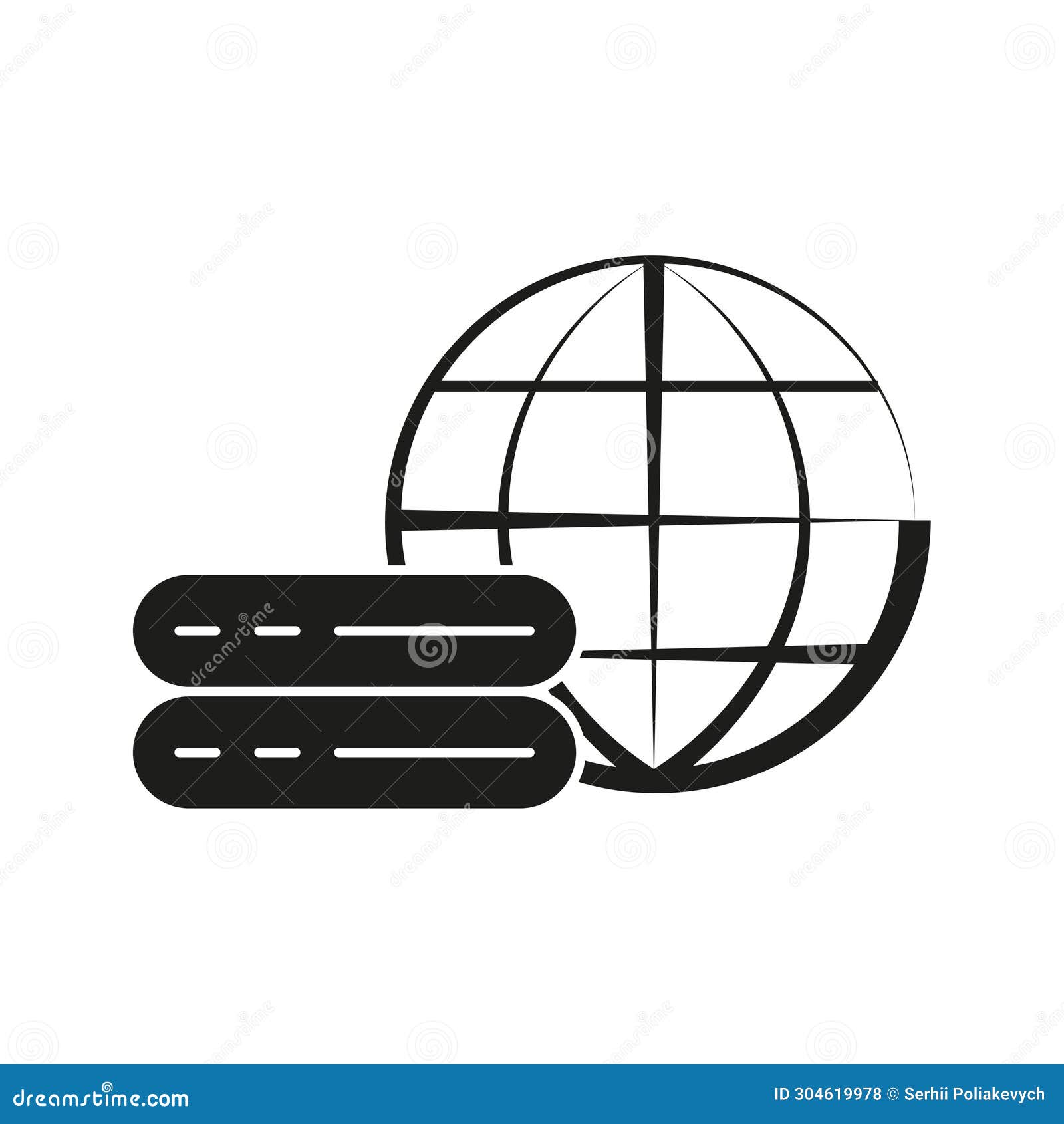 World Date Server Icon Vector Illustration. EPS 10 Stock Illustration ...