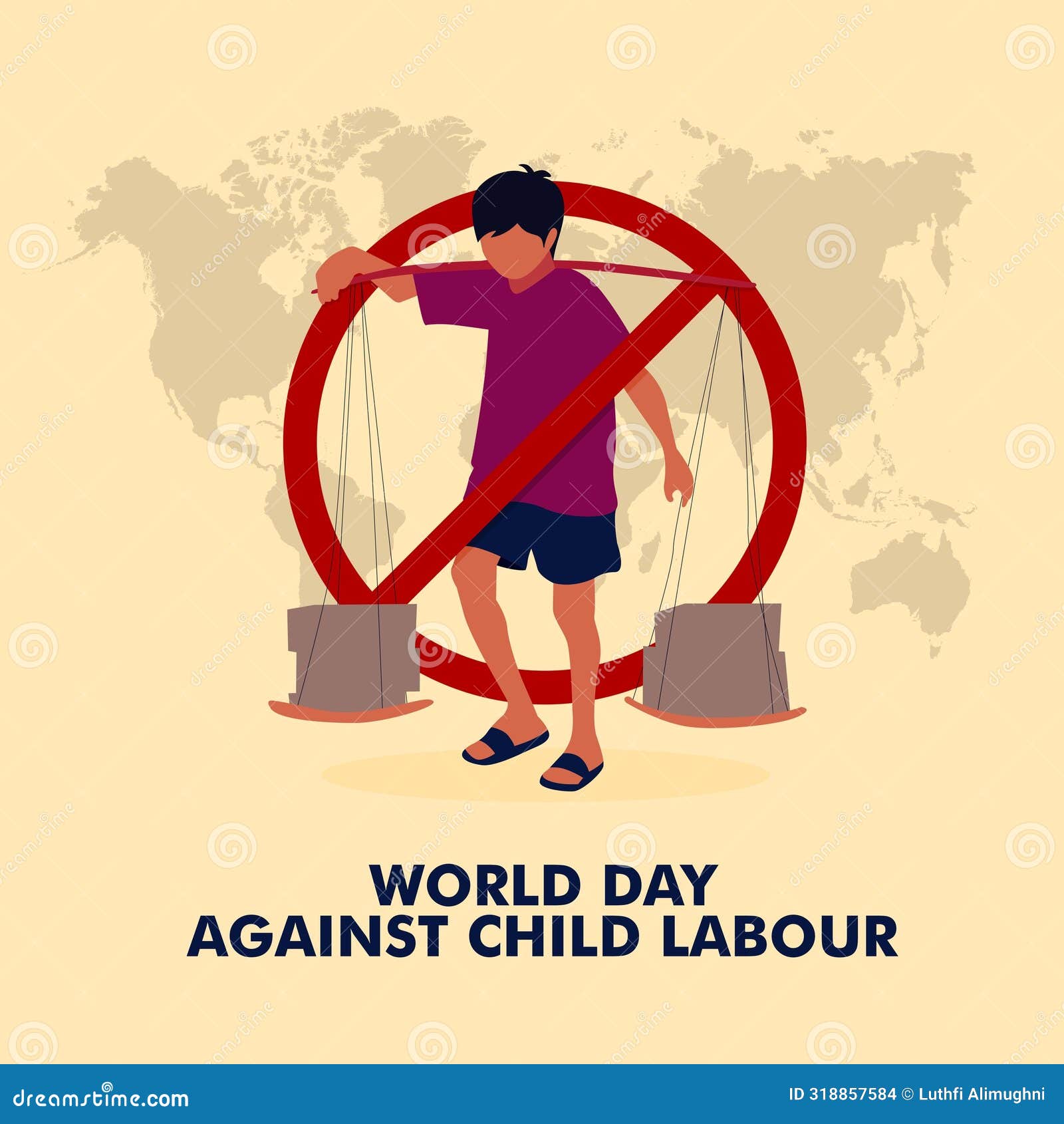 World Day Against Child Labour Poster Template Vector Stock Vector ...