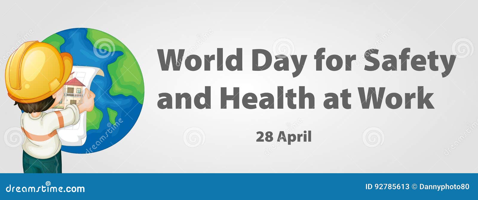 World Day For Safety And Health At Work Poster Stock Vector