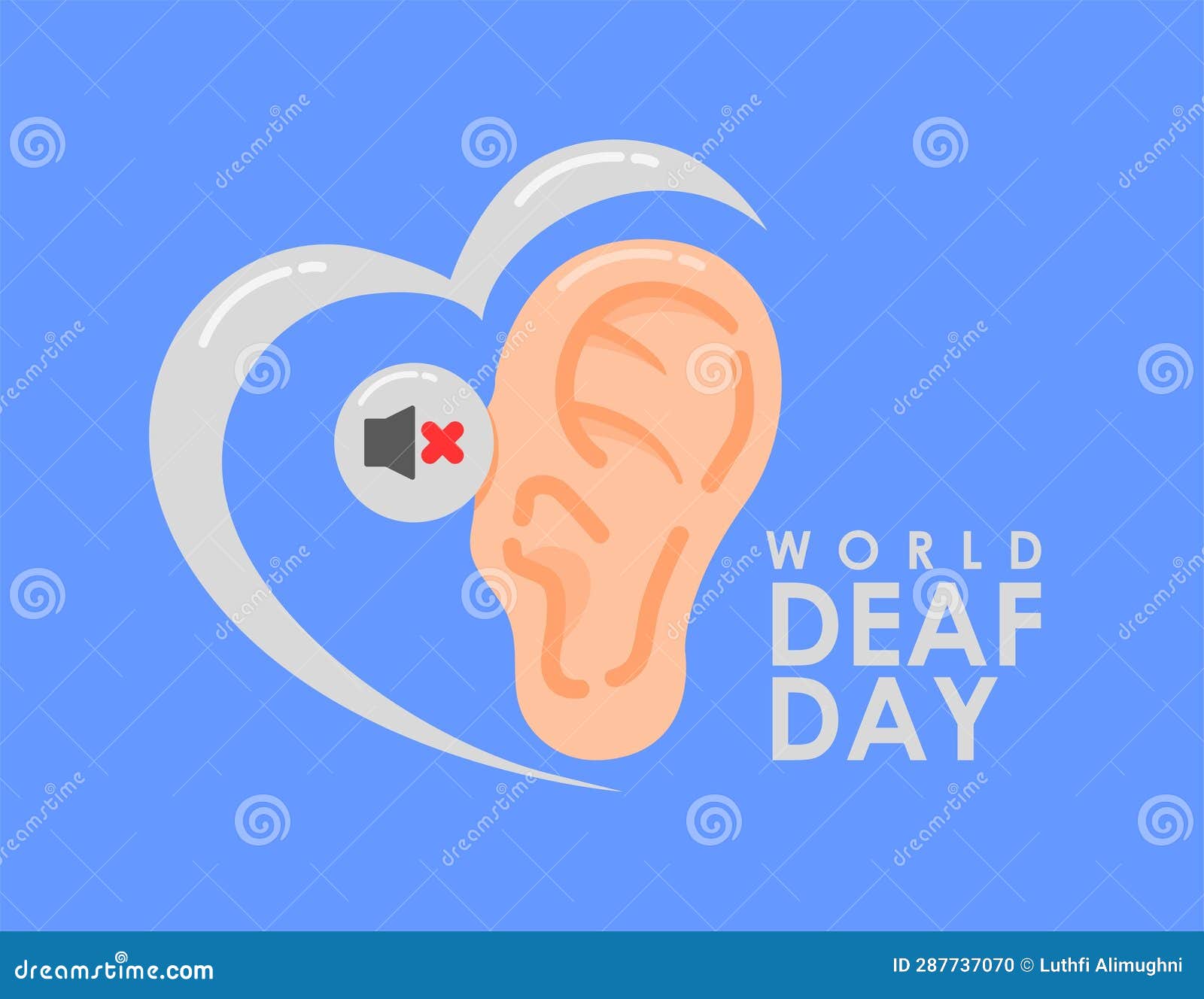 World Deaf Day Banner Template Vector Stock Vector - Illustration of ...
