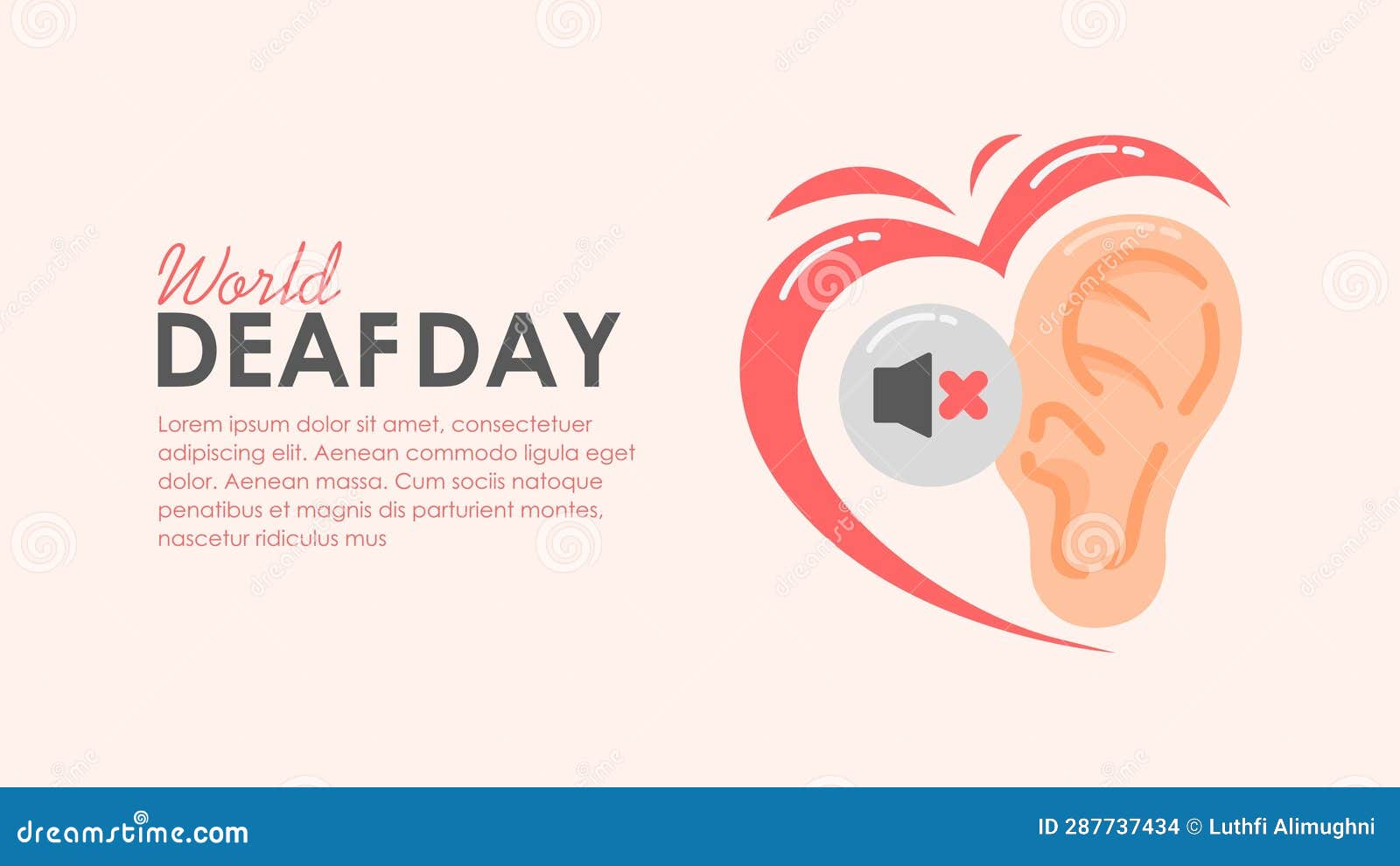 World Deaf Day Banner Template Vector Stock Illustration - Illustration ...