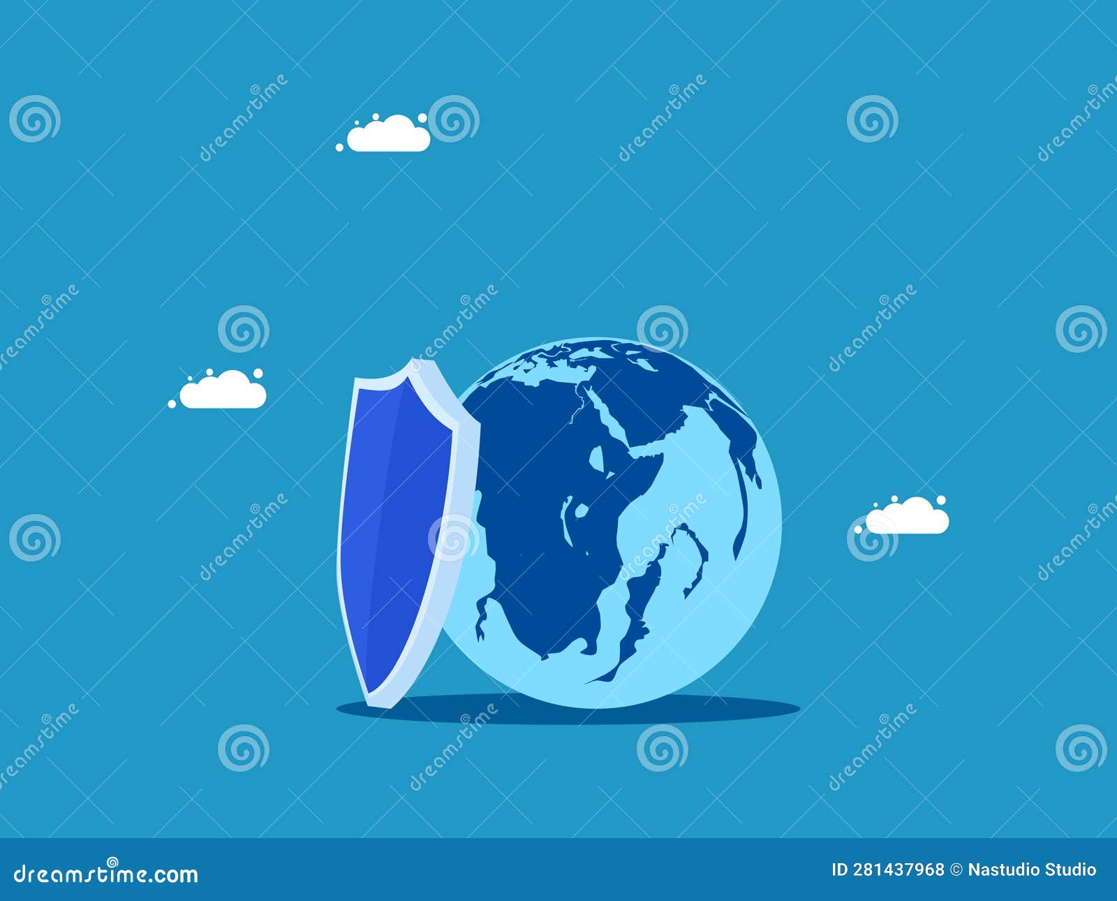 World Defense. Shield and Globe Vector Stock Vector - Illustration of ...