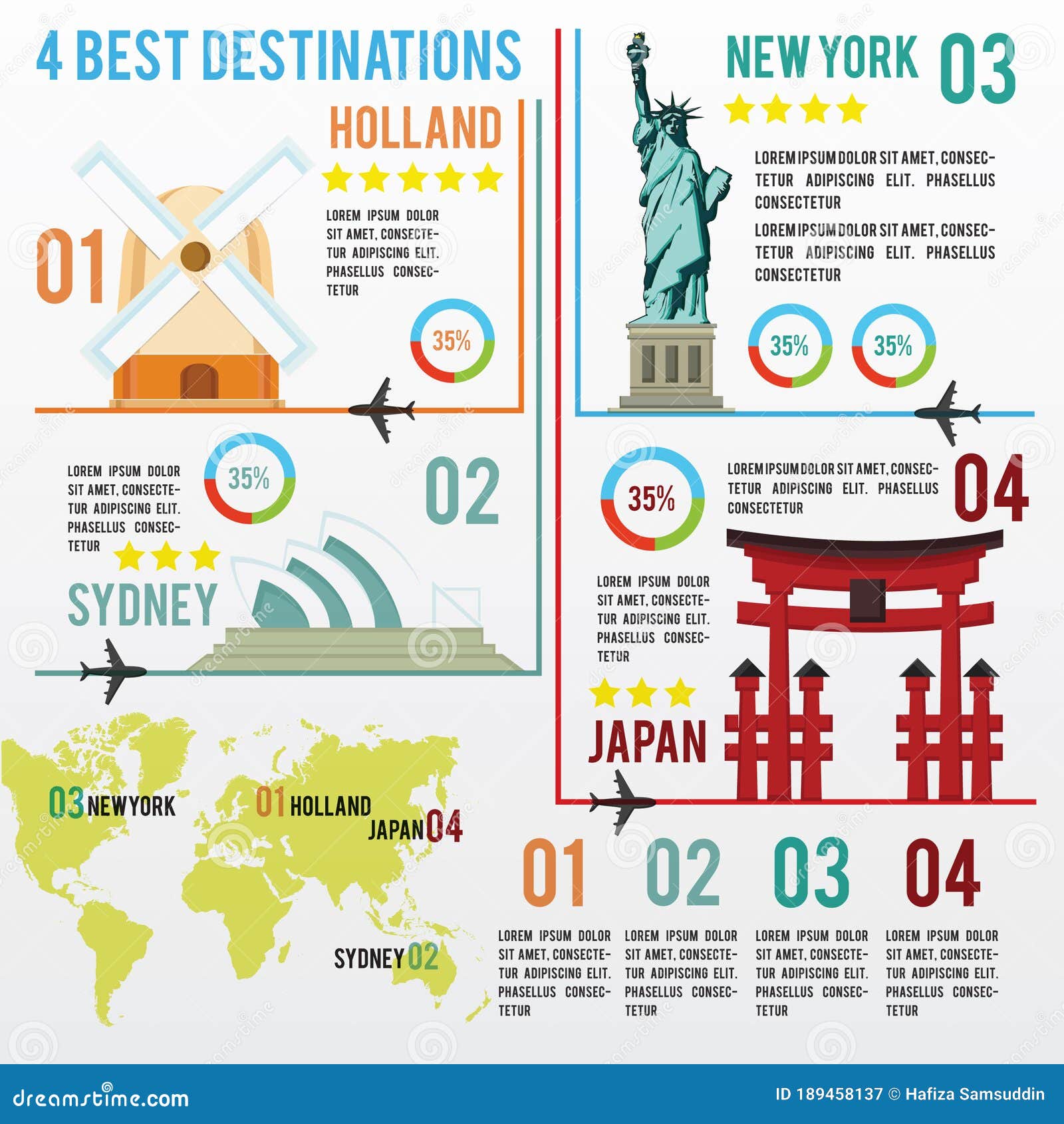 World Destinations Infographic. Vector Illustration Decorative Design ...
