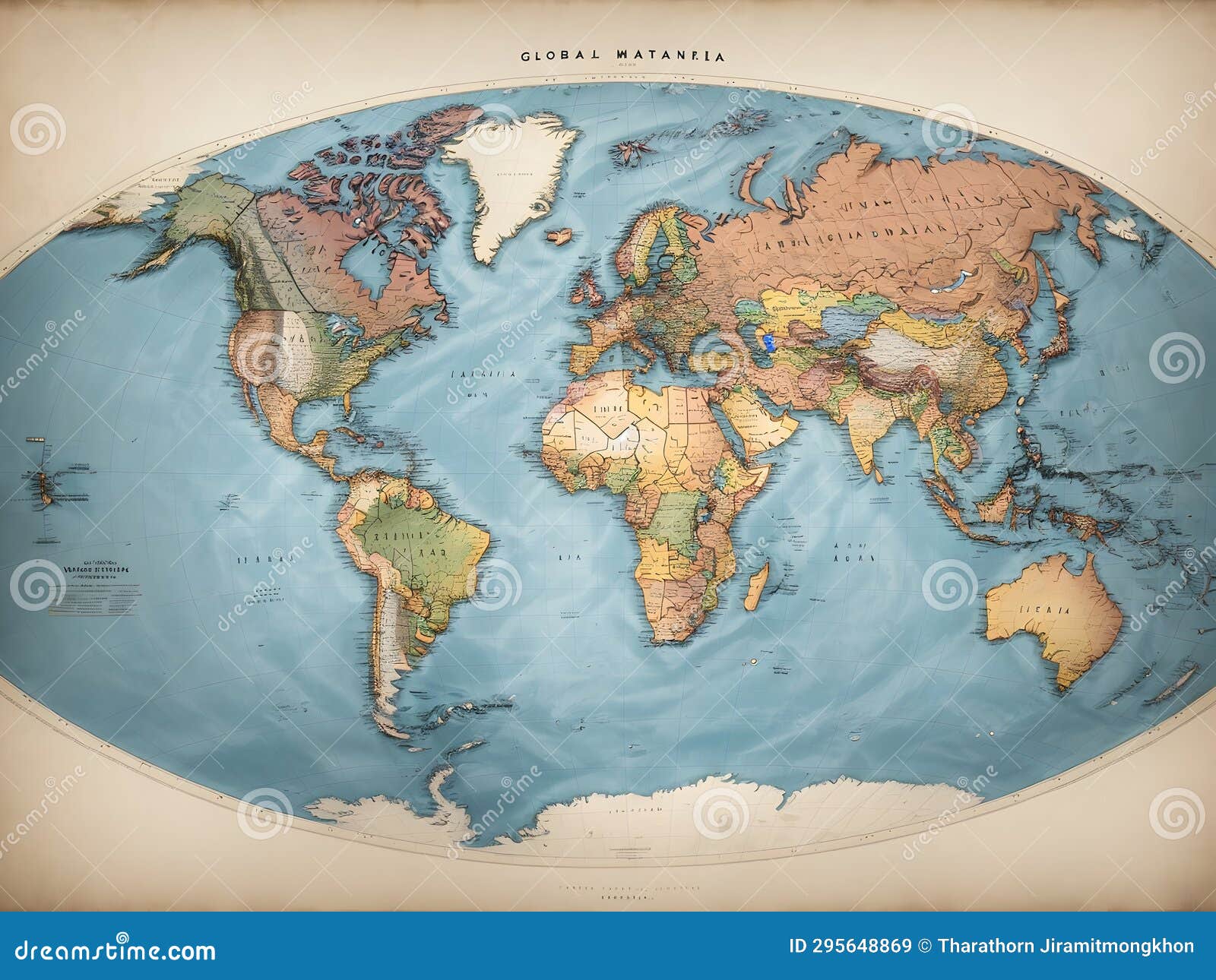 Global Political Map Of The World, Vector | CartoonDealer.com #18319788