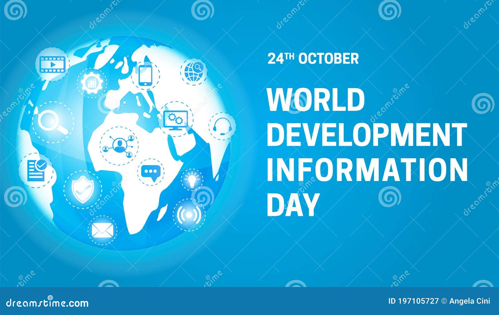 World Development Information Day Background Banner Illustration Stock ...