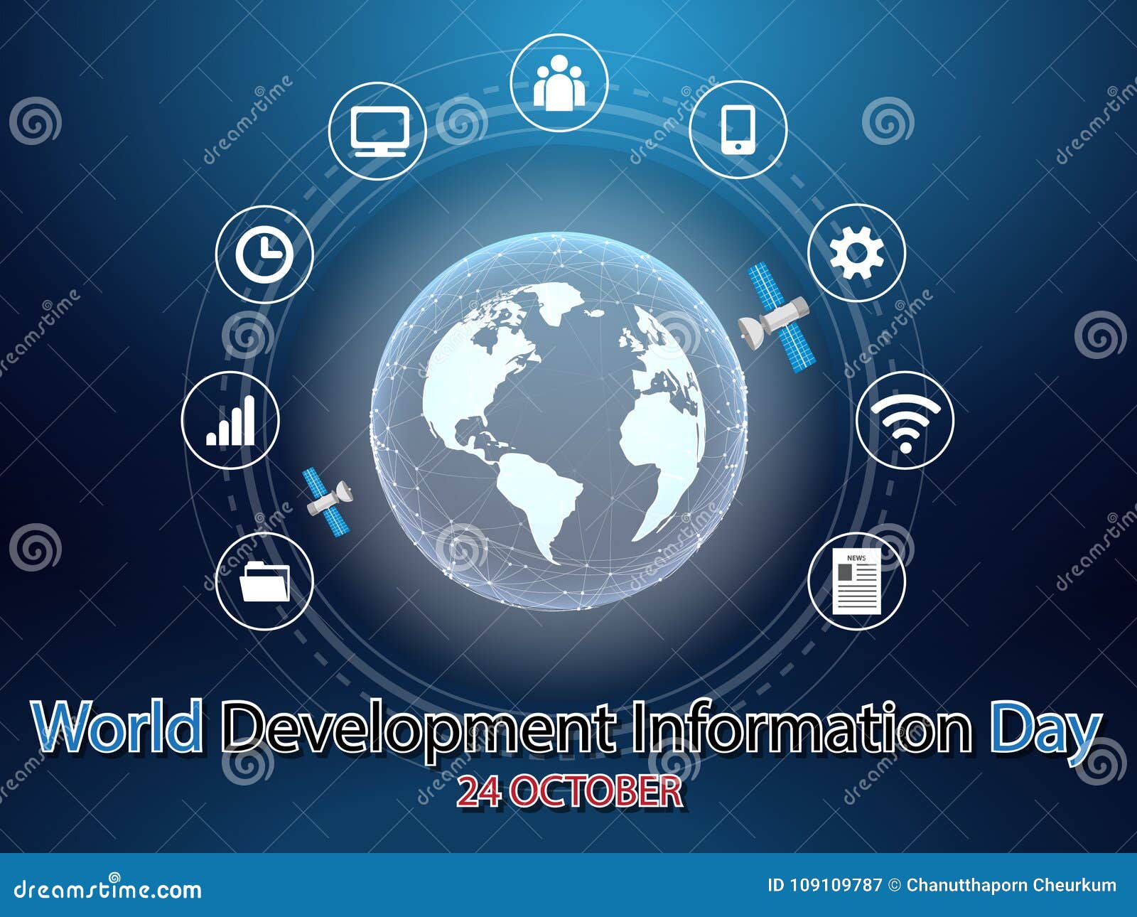 World Development Information Day Background Stock Illustration ...