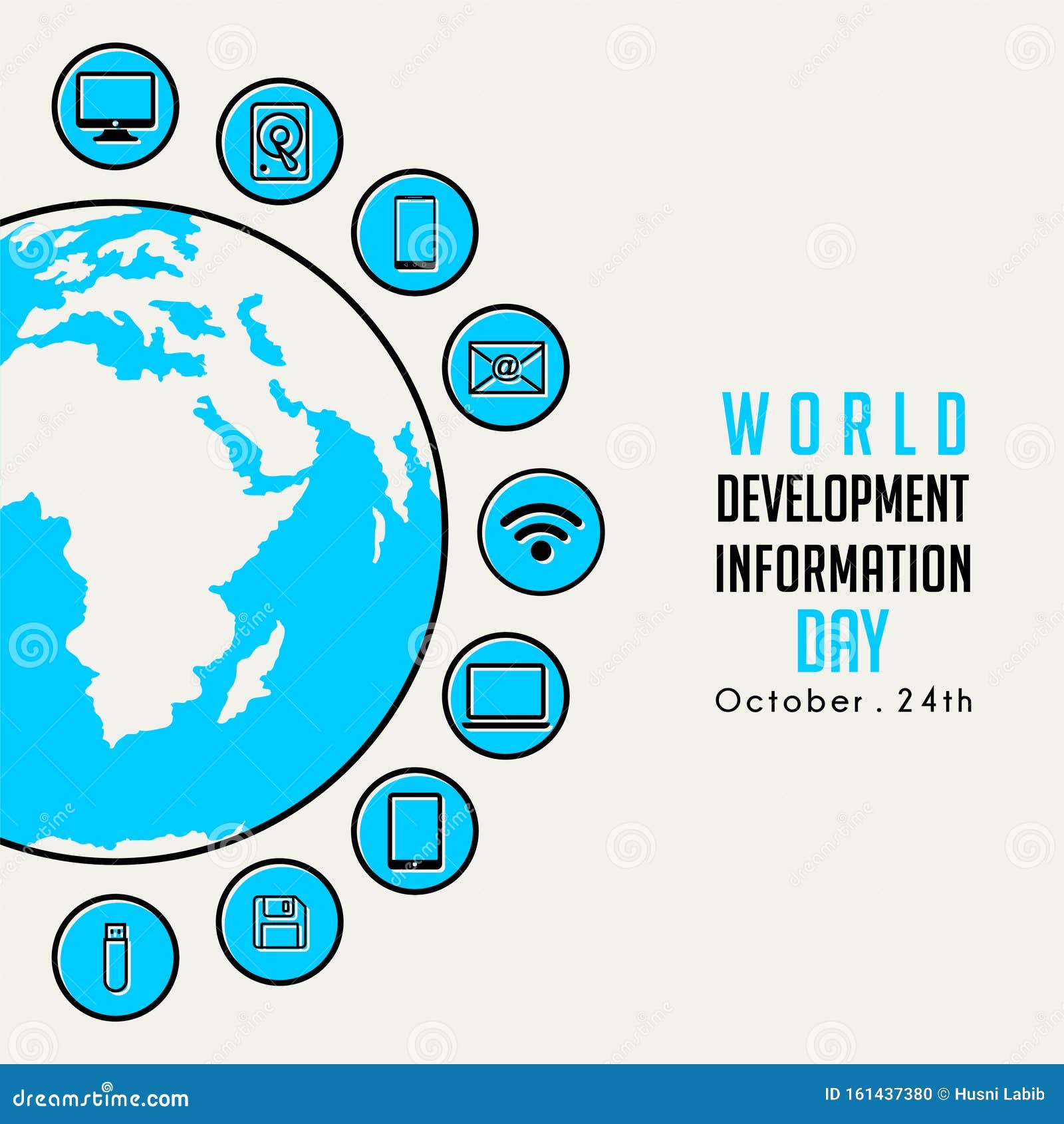 World Development Information Day Stock Vector - Illustration of global ...
