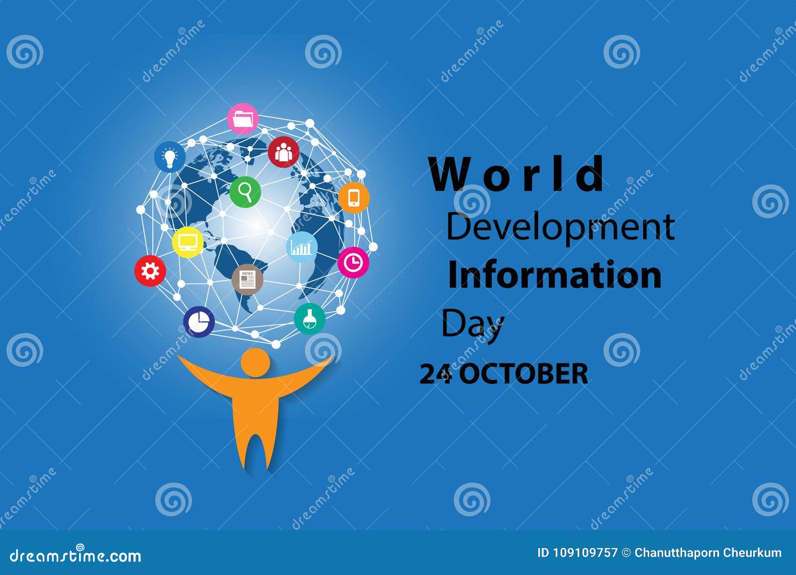 World Development Information Day Background Stock Vector ...