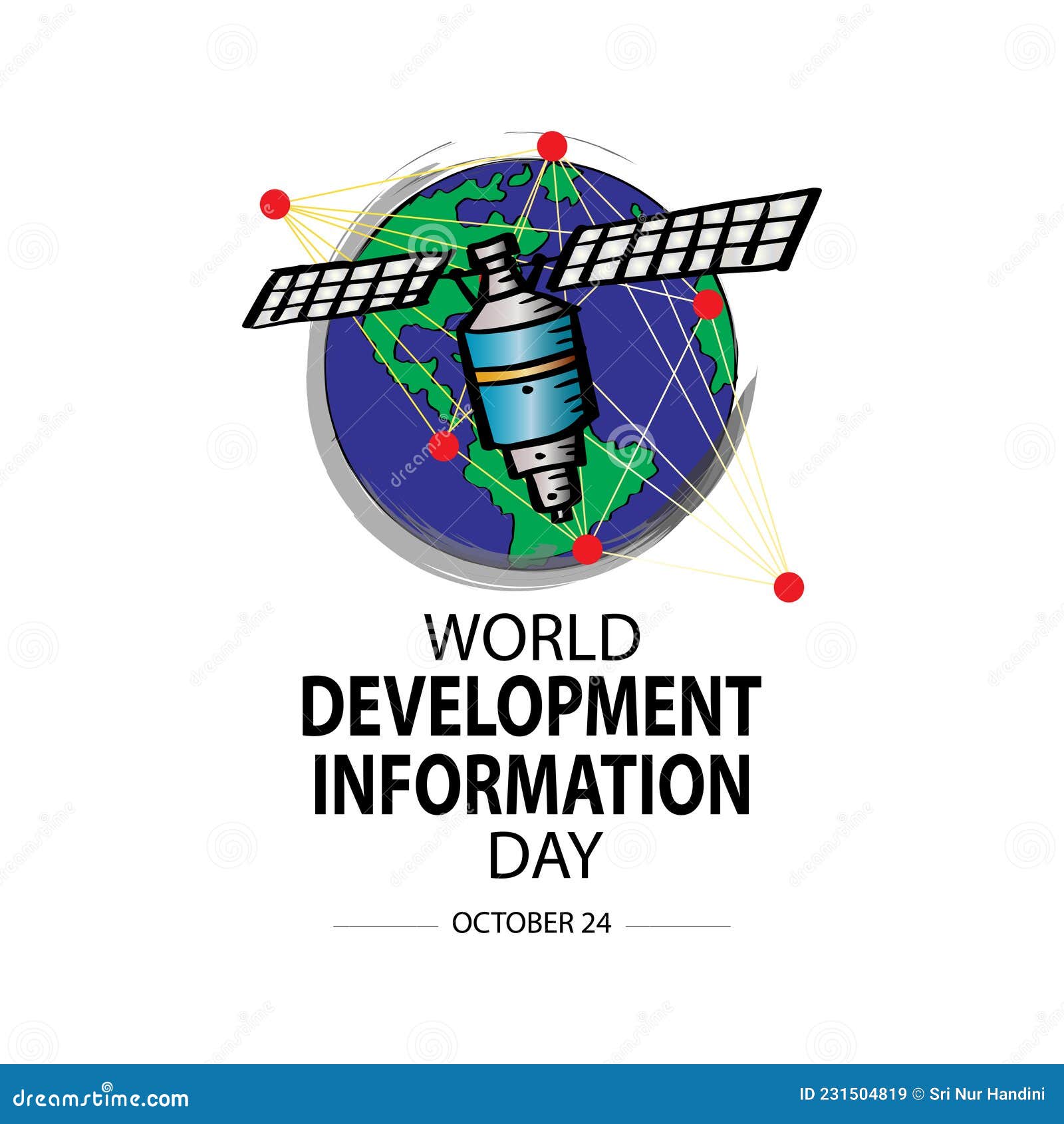World Development Information Day. Poster Concept Stock Illustration ...