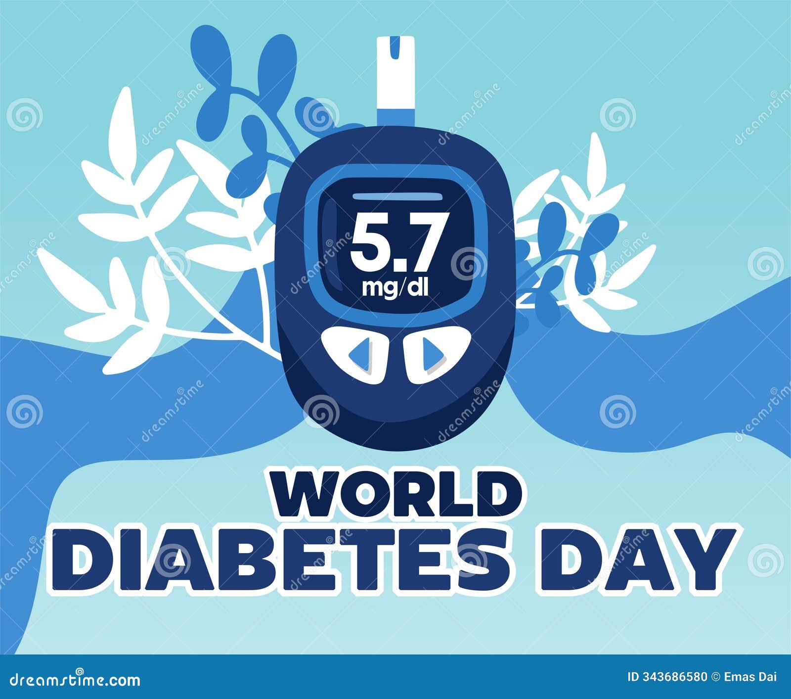 World Diabetes Day with a Blood Check Tool Stock Vector - Illustration ...