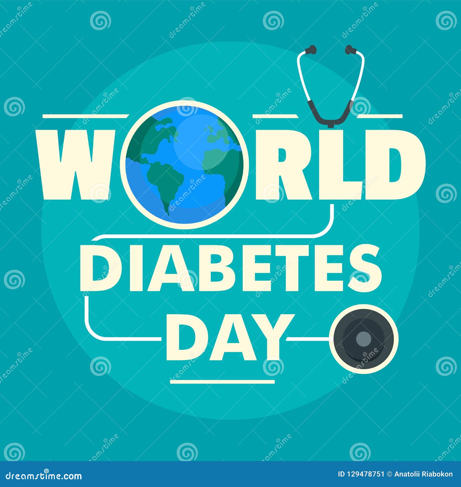 World Diabetes Day Concept Background, Flat Style Stock Vector ...