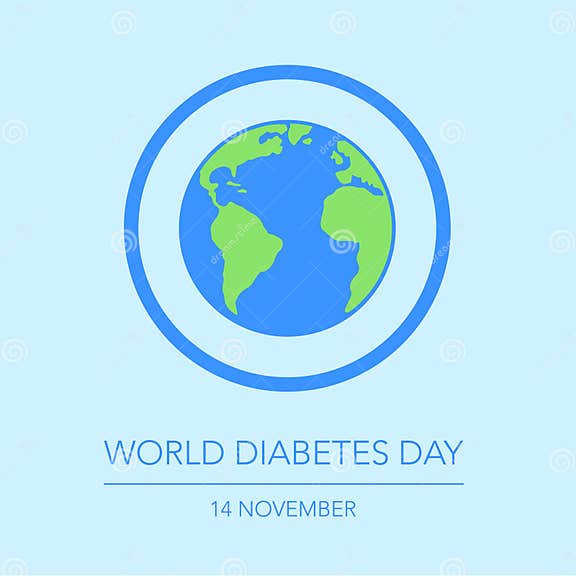 World Diabetes Day 14 November Poster Vector Illustration Stock