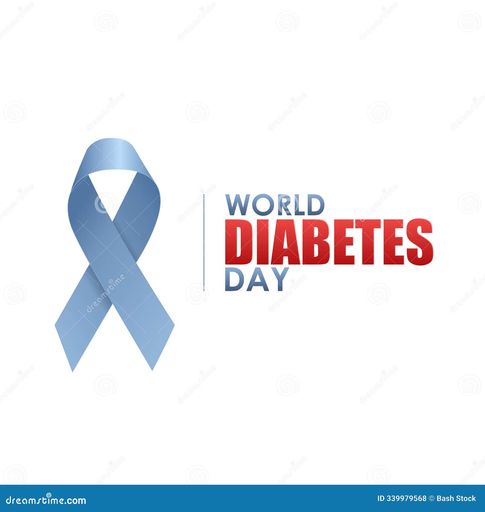 World Diabetes Day, Simple Design with Blue Ribbon Stock Illustration ...