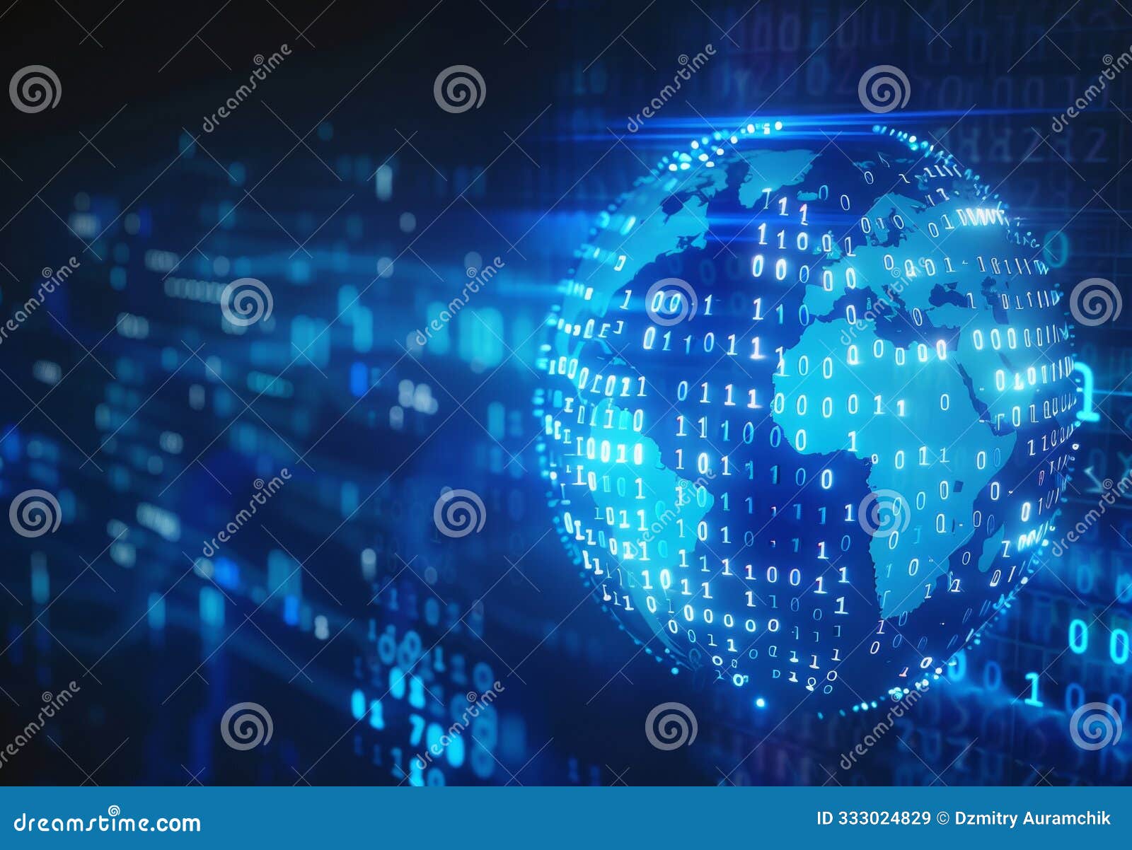 World of Digital, Global Internet Technology. 3D Illustration Stock ...