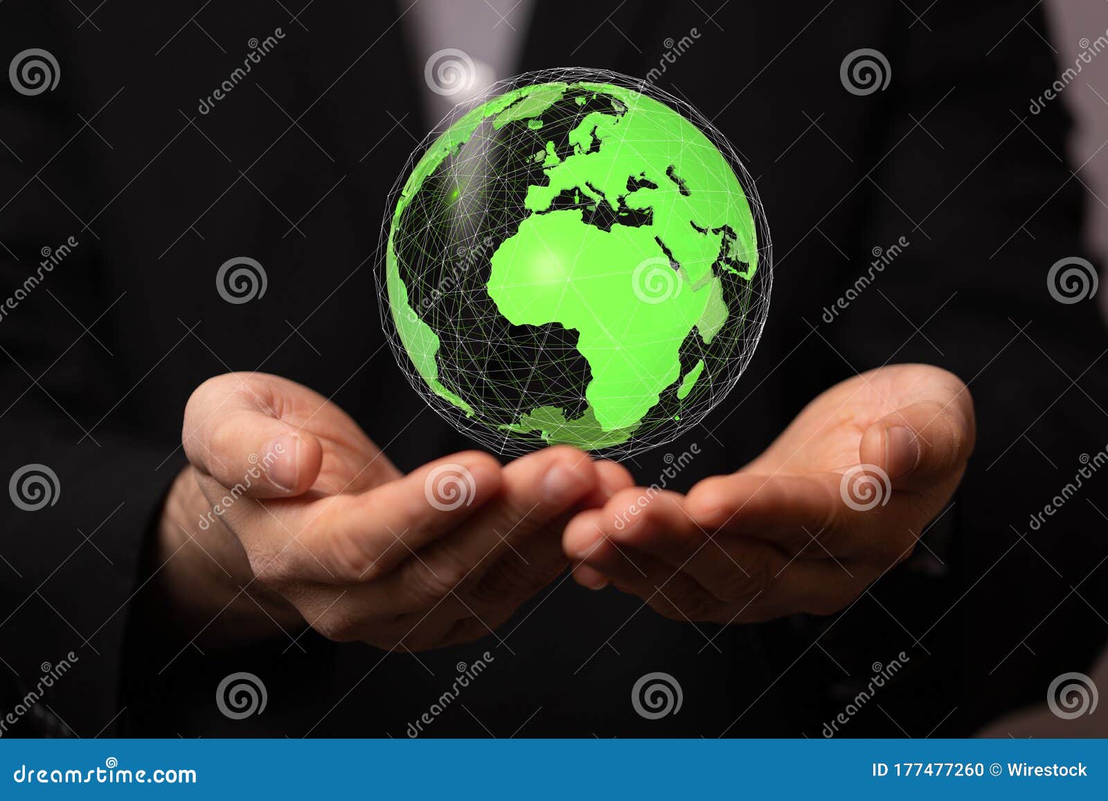 A the World Digital in Hand Stock Photo - Image of future ...